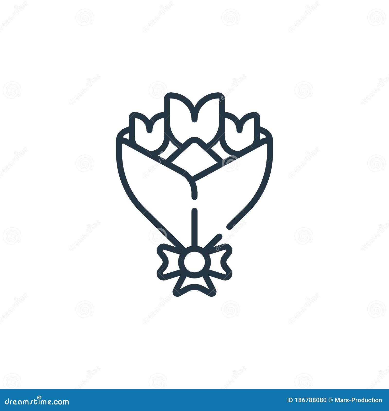 Flower Bouquet Vector Icon. Flower Bouquet Editable Stroke Stock Vector ...