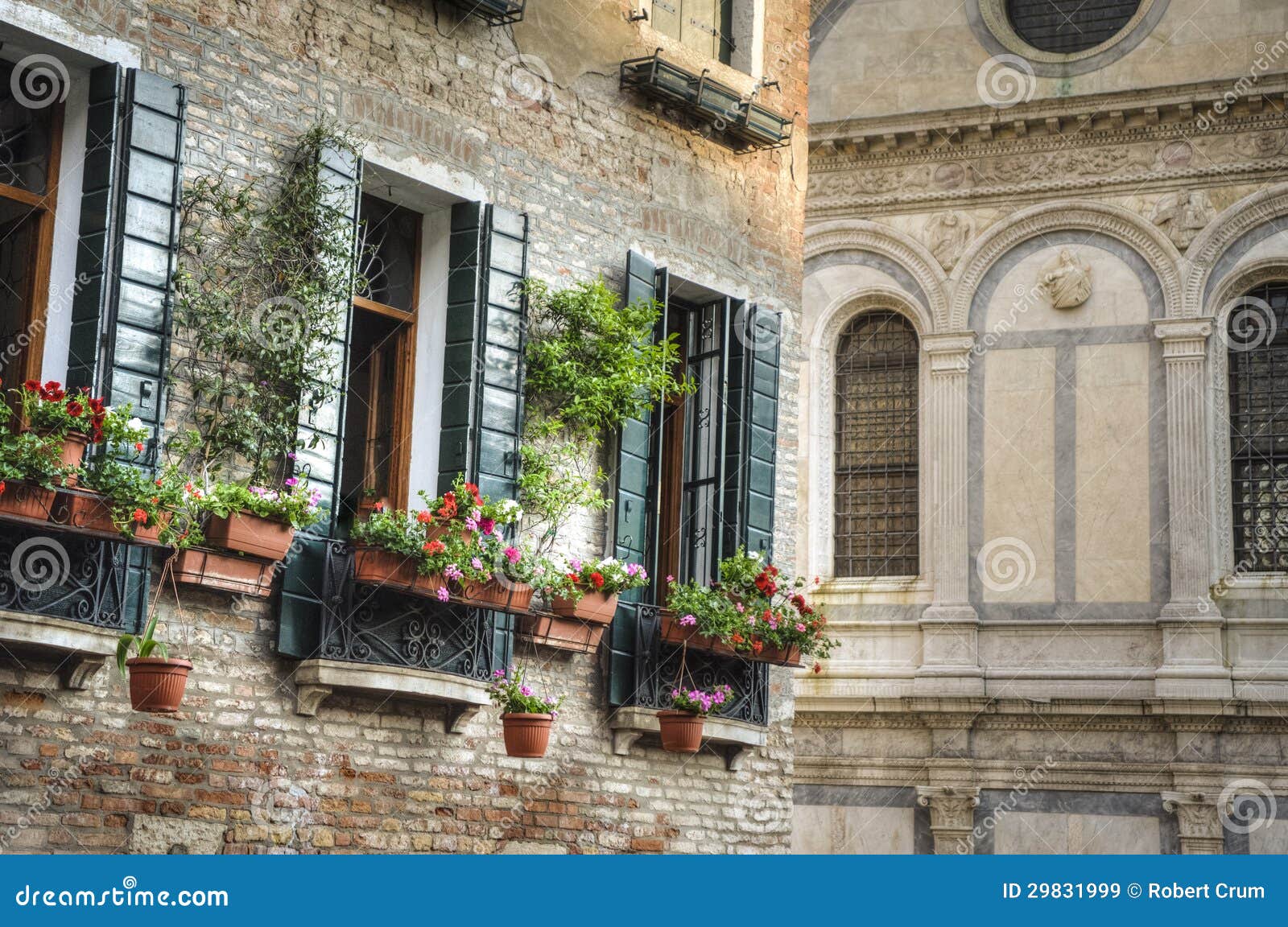 Flower box, Venice, Italy stock image. Image of european - 29831999