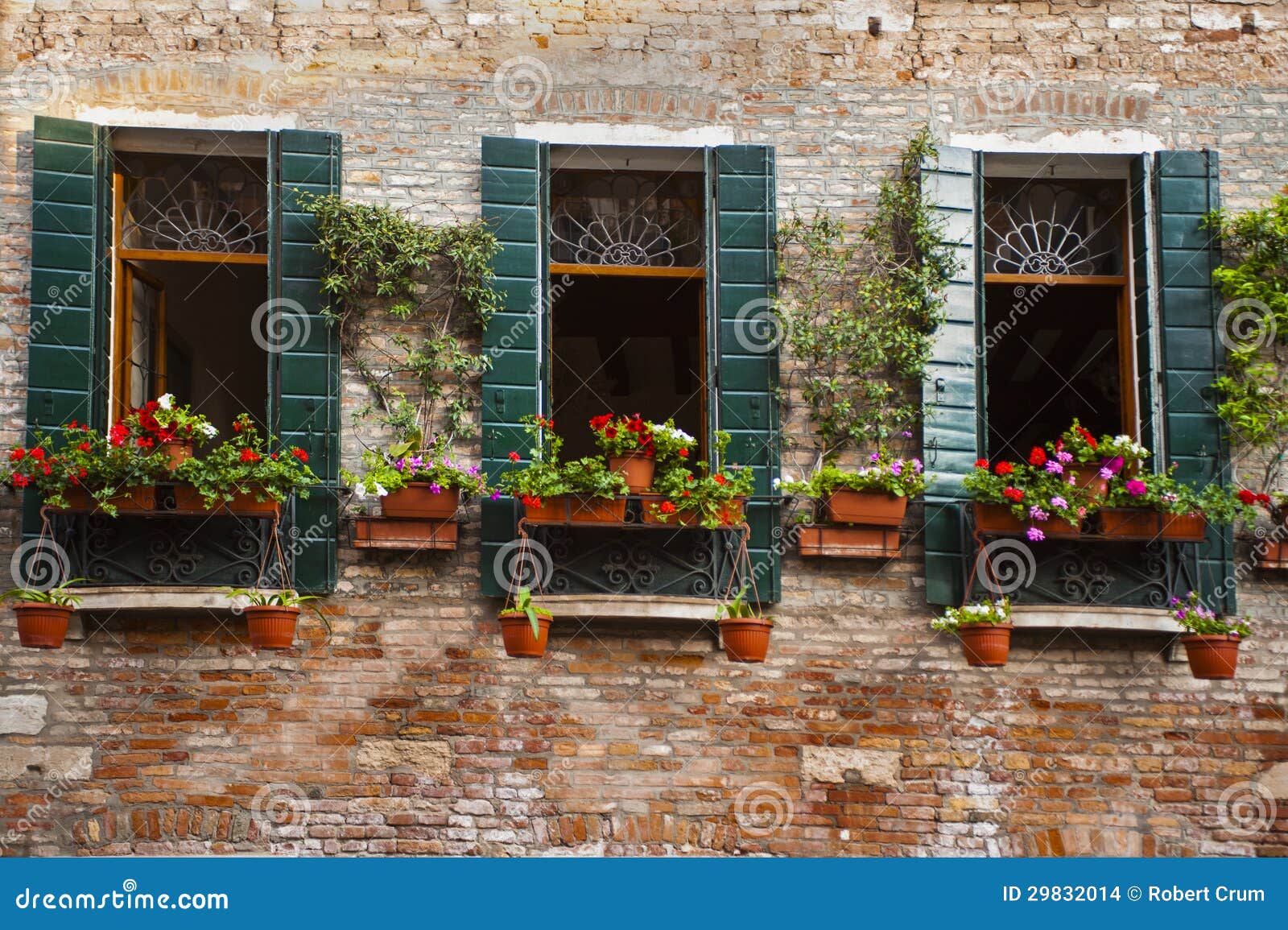 Flower box, Venice, Italy stock photo. Image of building - 29832014