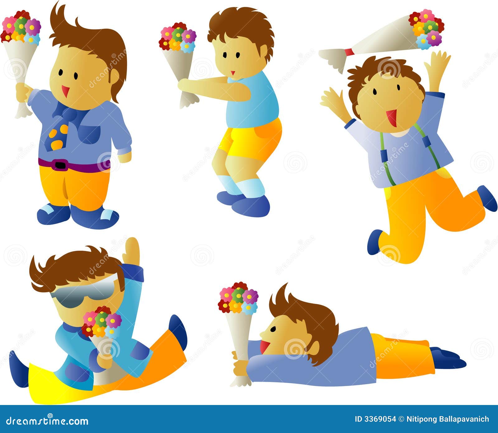 Flower Boy stock vector. Illustration of cartoon, love - 3369054