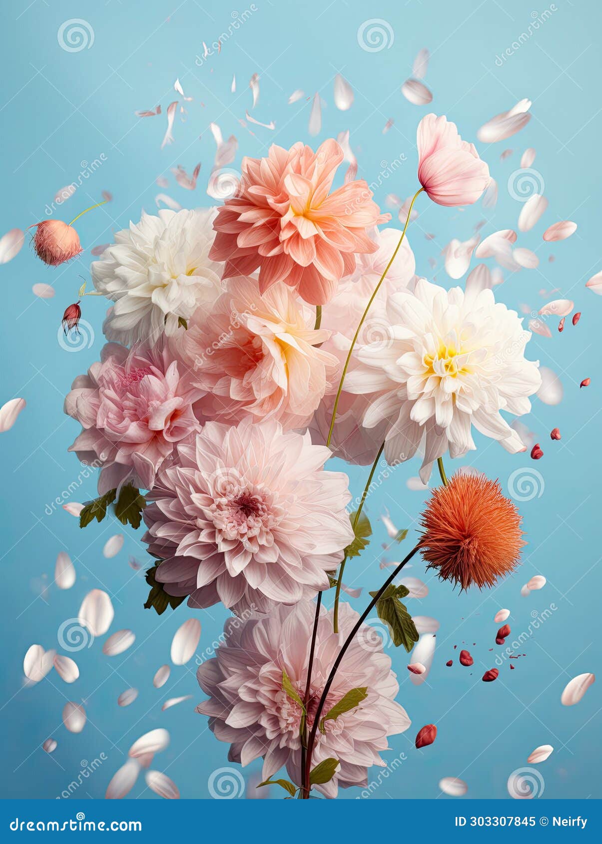 Flower burst stock illustration. Illustration of season - 303307845
