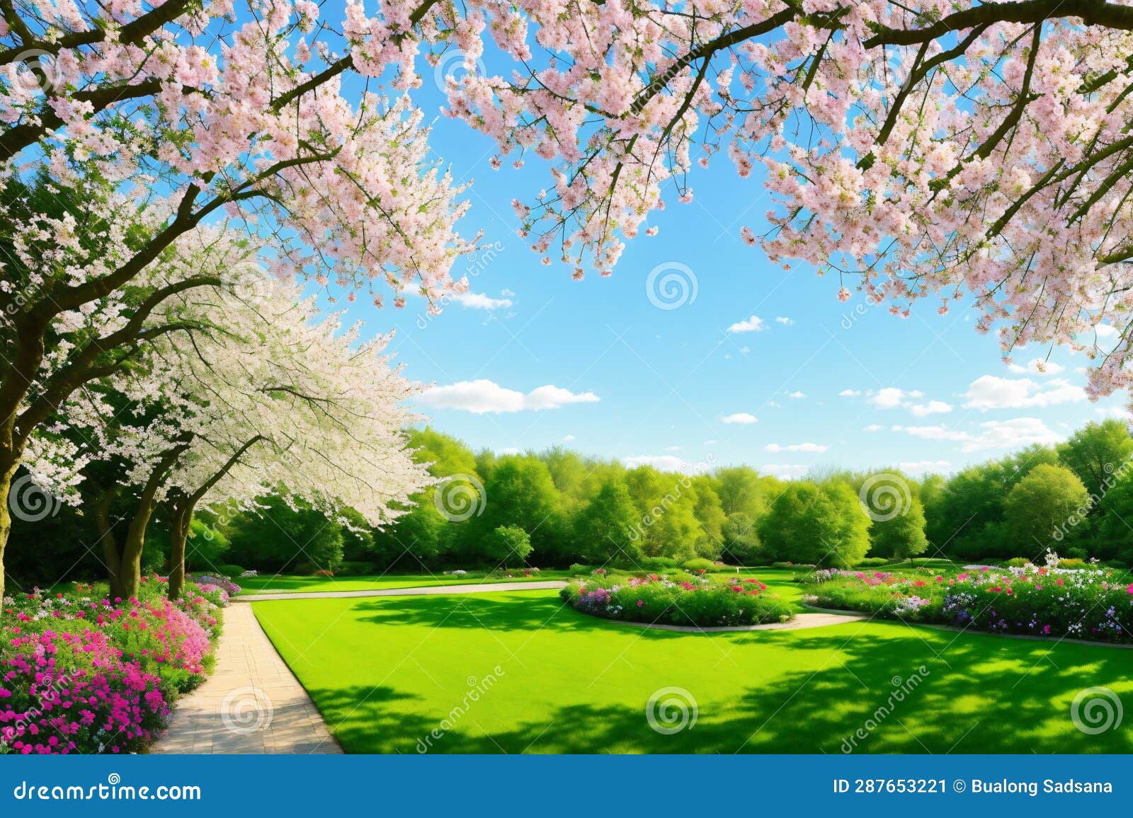 A Flower Bush Outside in the Spring. Stock Illustration - Illustration ...