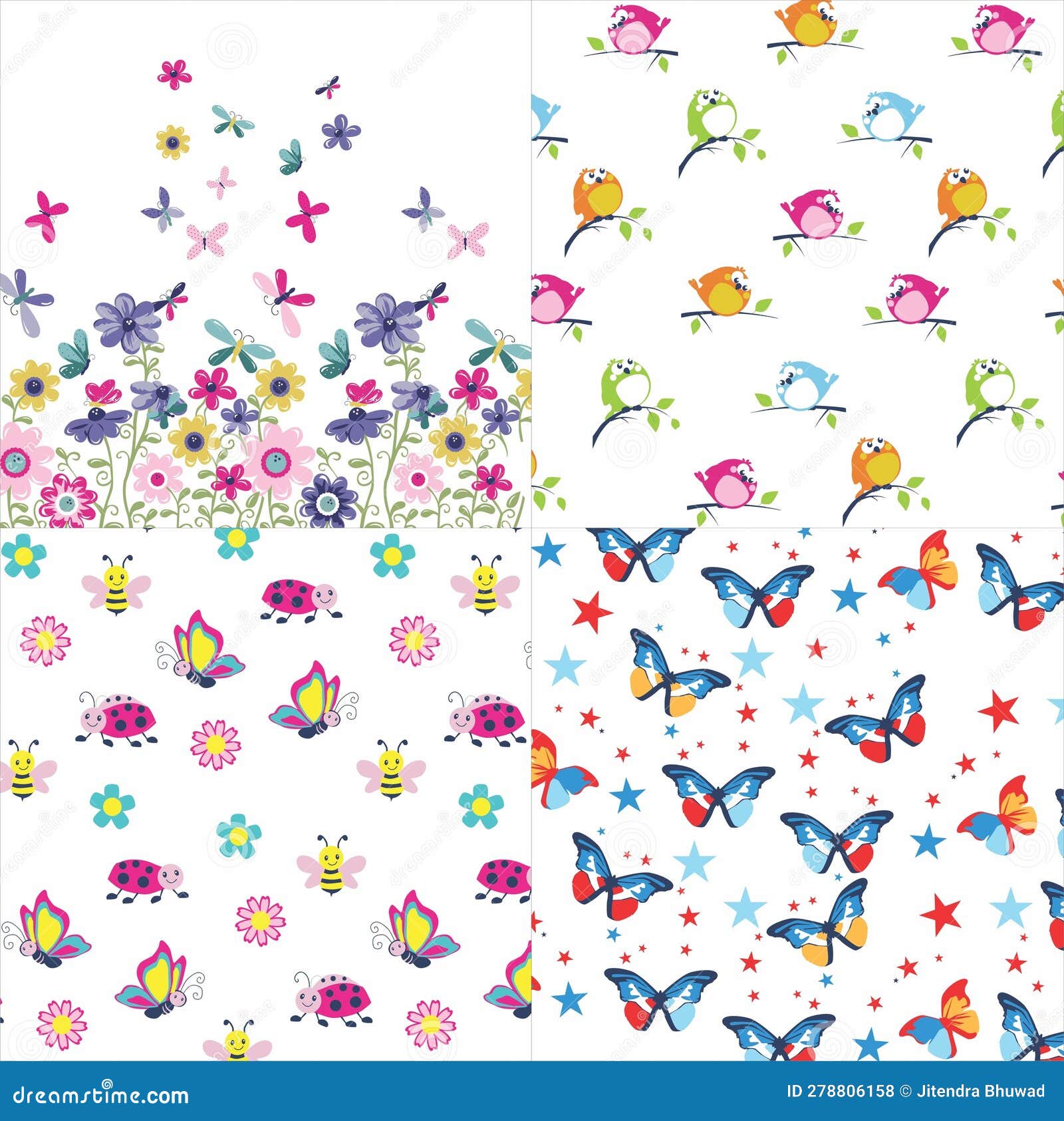 Flower Butterfly Combo Vector Stock Vector - Illustration of combo ...