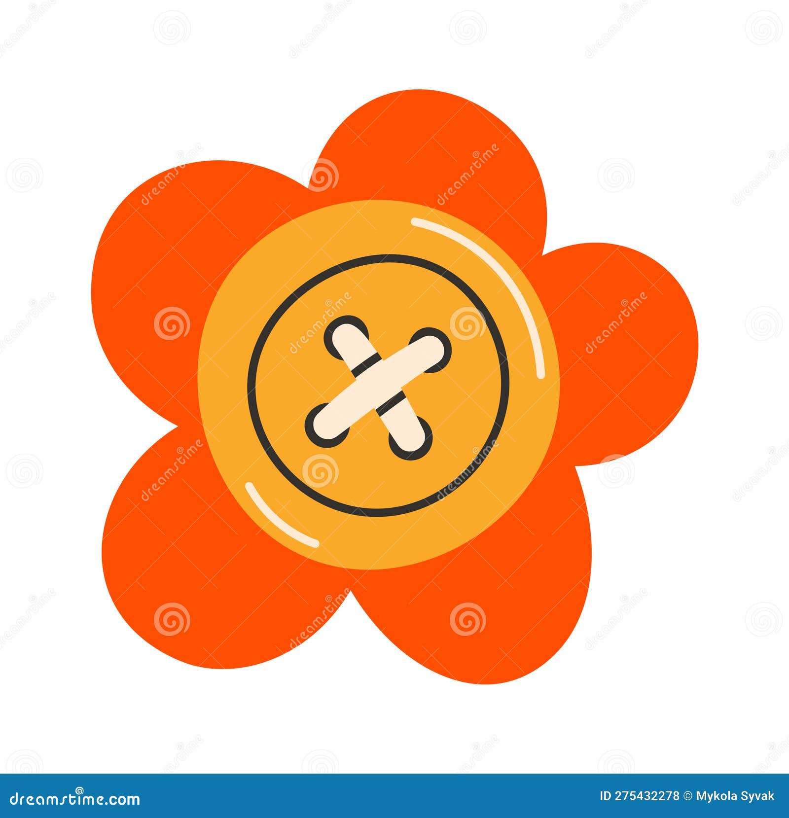 Flower Button Icon stock vector. Illustration of design - 275432278