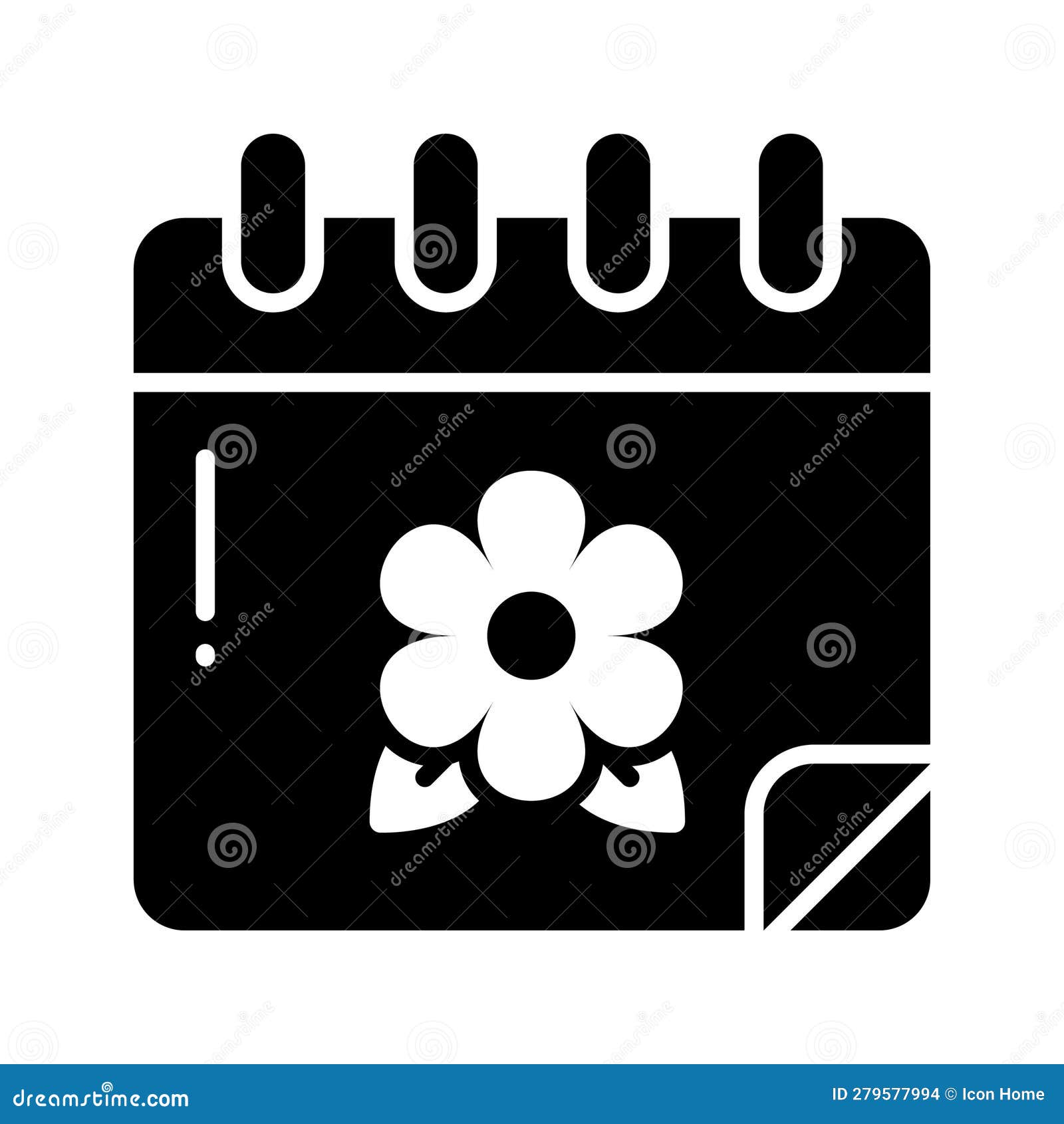 Flower on Calendar Denoting Concept Vector of Spring Calendar in ...