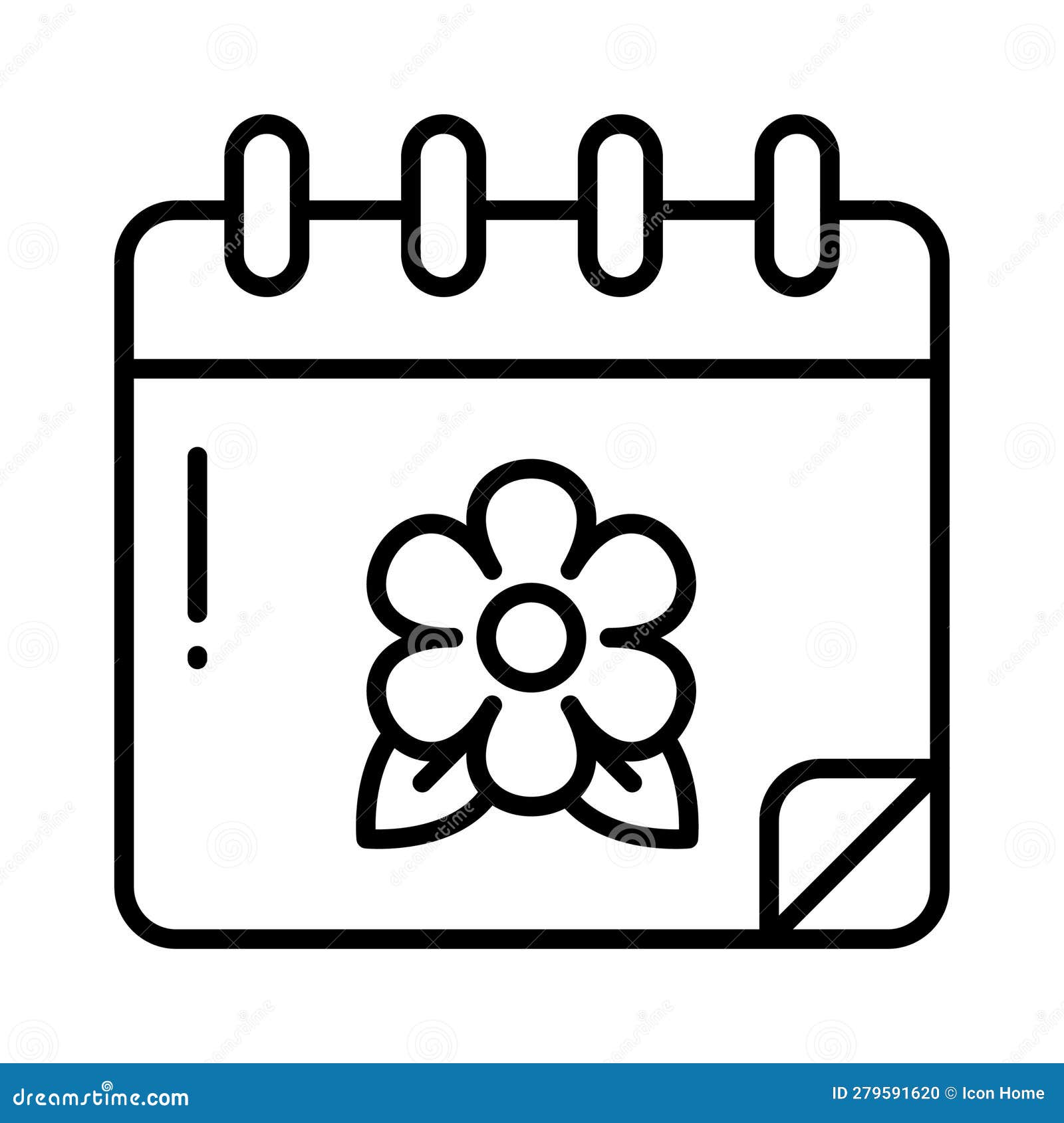 Flower on Calendar Denoting Concept Vector of Spring Calendar in ...