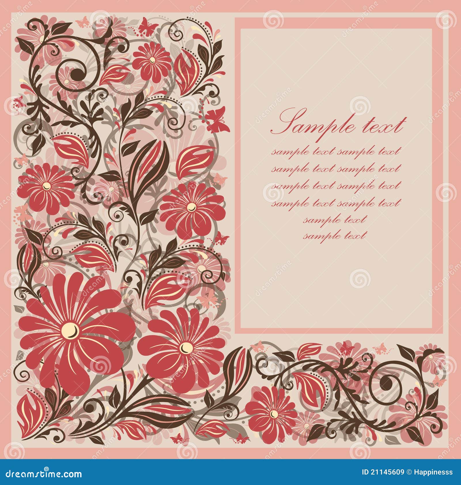 Flower card design. stock vector. Illustration of creative - 21145609