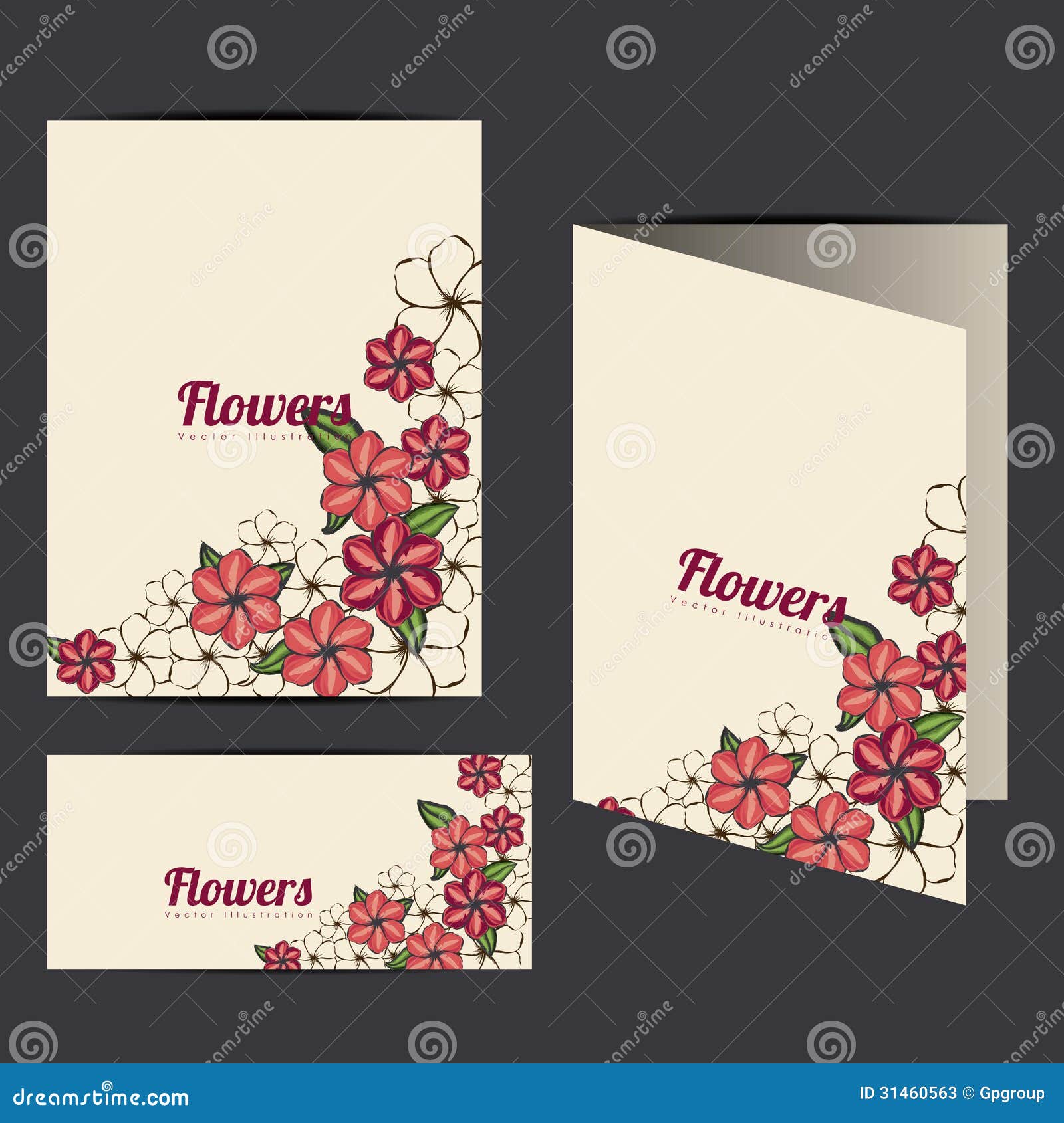 Flower card stock vector. Illustration of elegance, graphic - 31460563