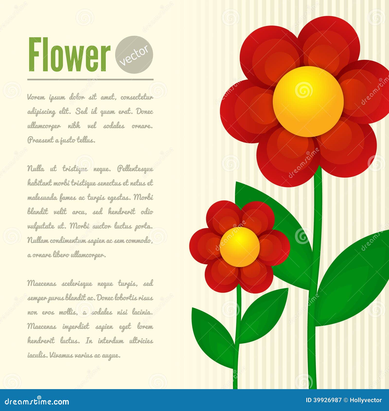 Flower card stock vector. Illustration of decoration - 39926987