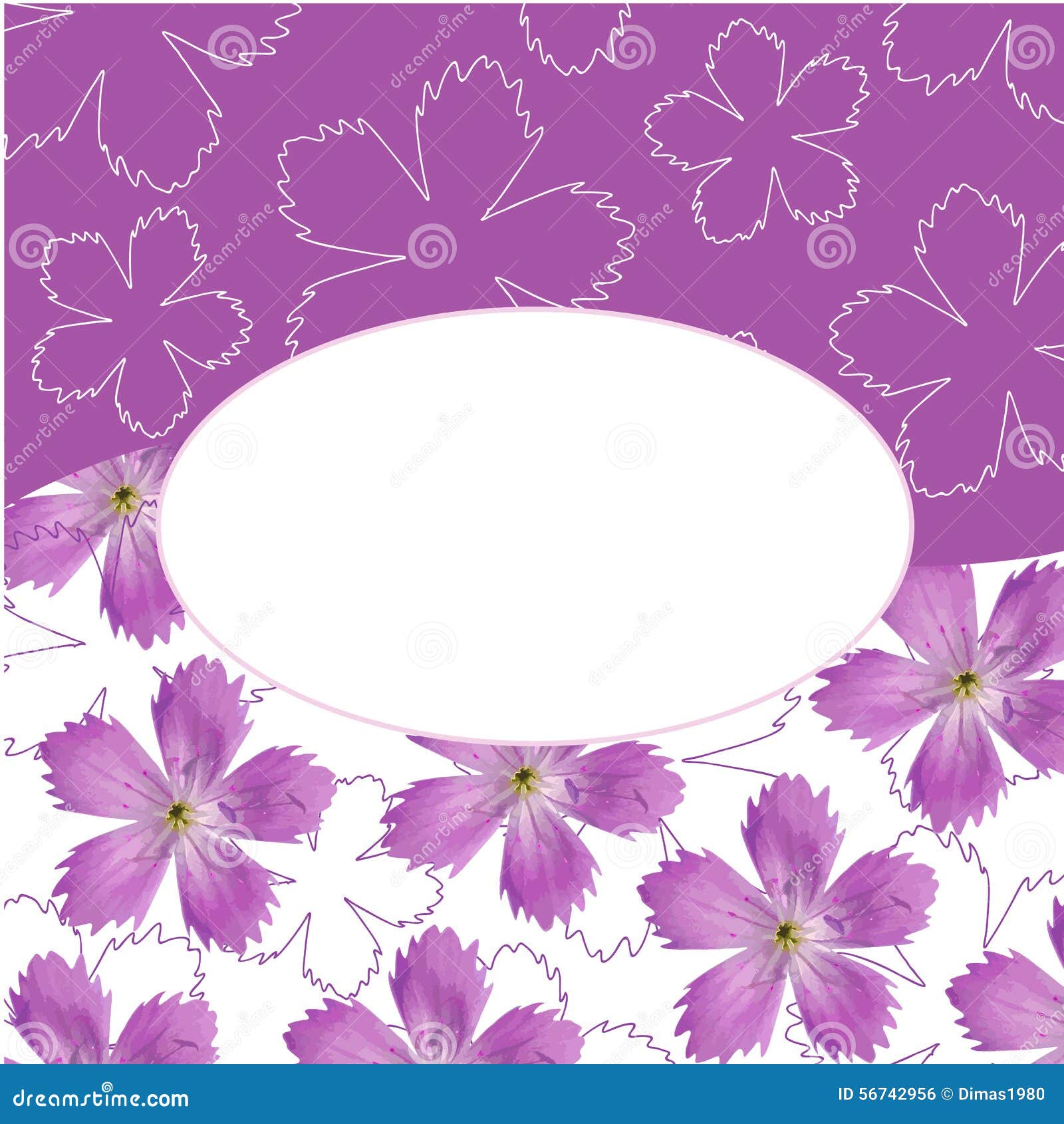 Flower card stock vector. Illustration of plant, festive - 56742956