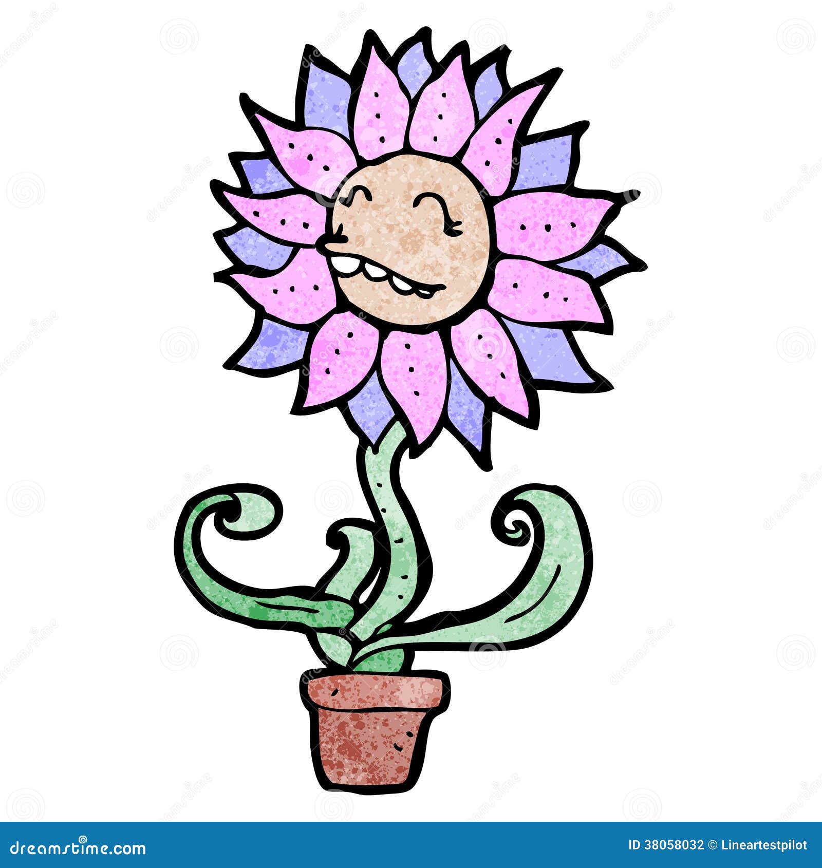 Flower cartoon character stock vector. Illustration of cute - 38058032
