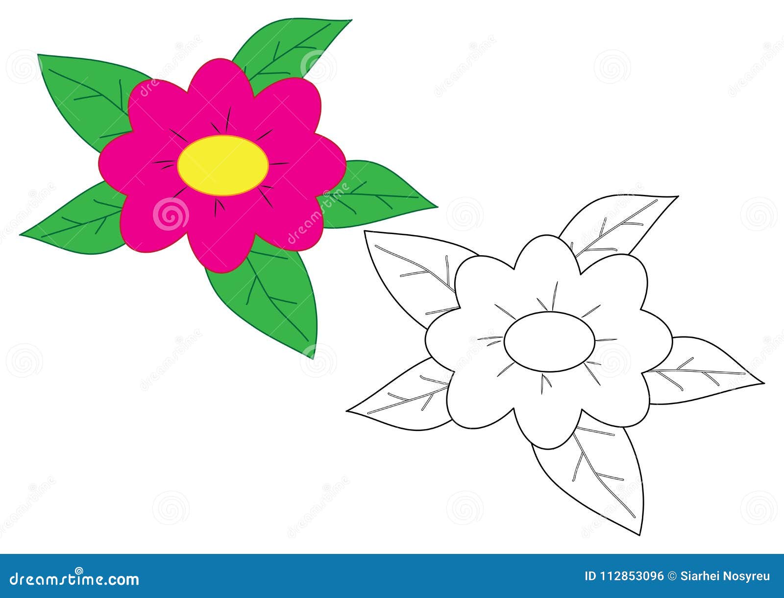 Flower Cartoon. Coloring Page. Game for Children. Stock Vector ...