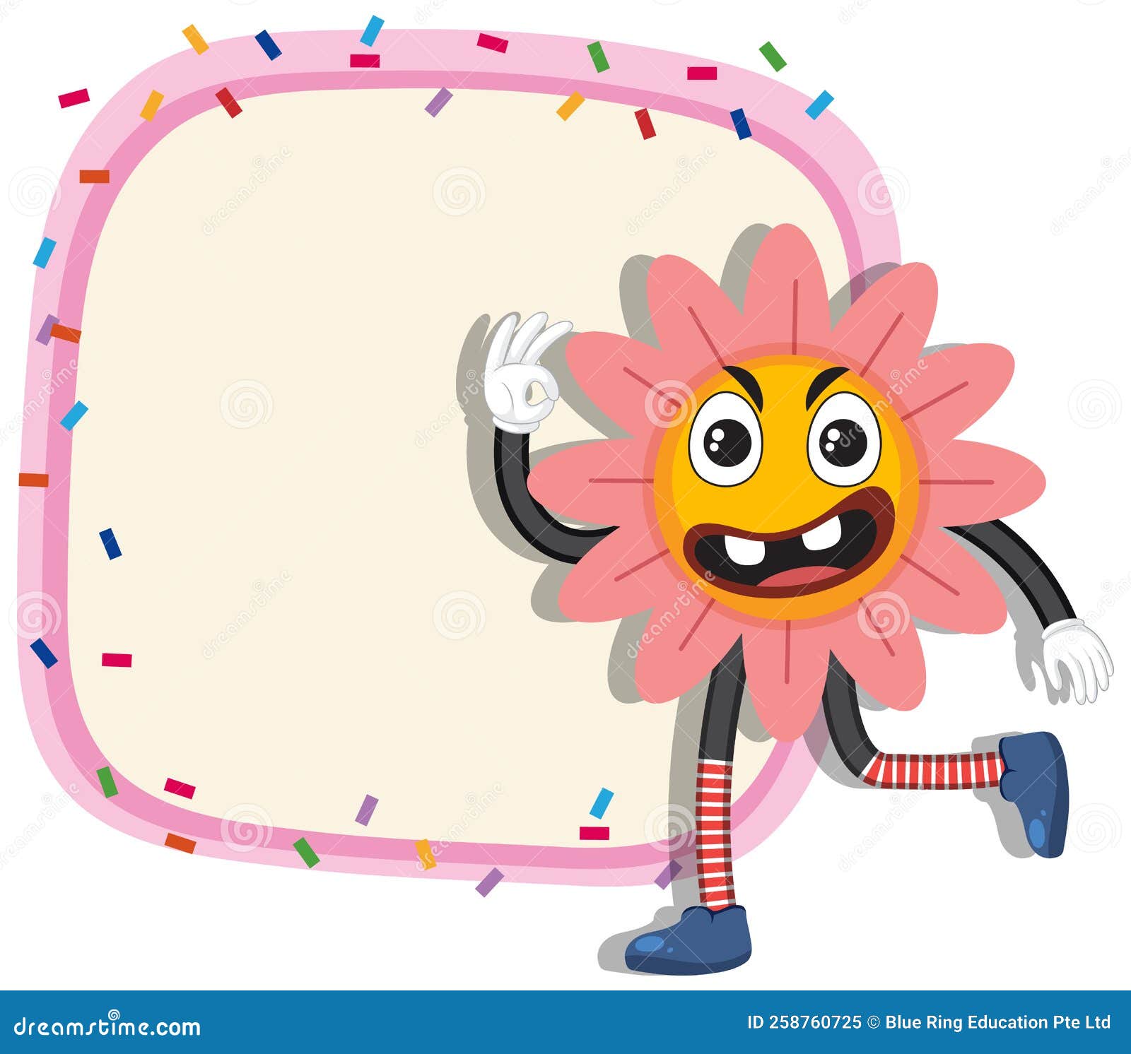 Flower Cartoon Frame for Text Template Stock Vector - Illustration of ...