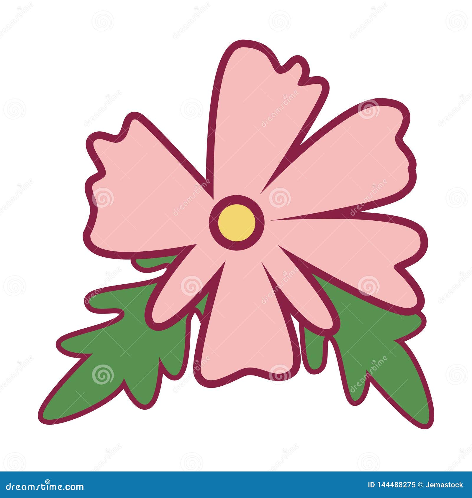 Flower cartoon isolated stock vector. Illustration of plant - 144488275