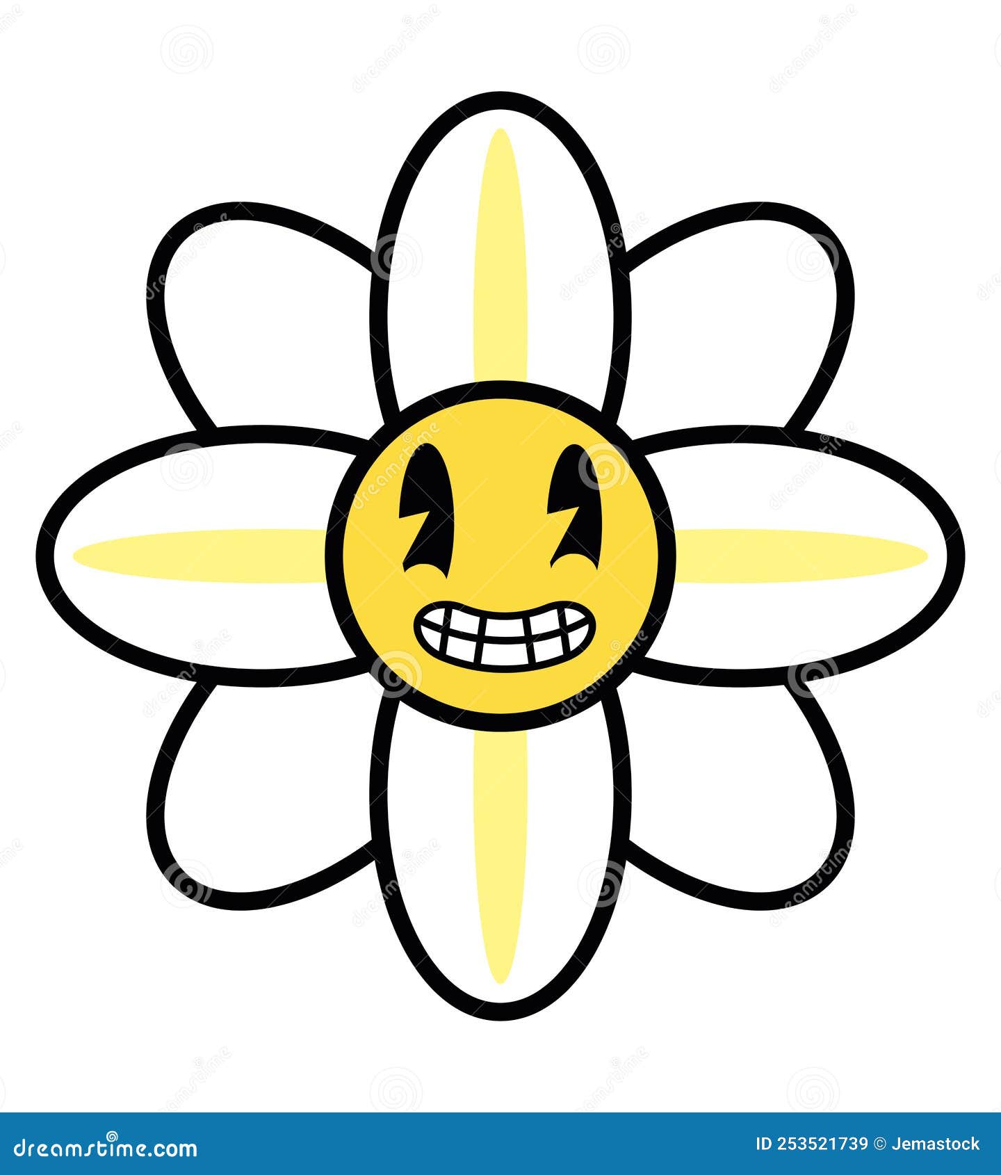 Flower cartoon old school stock vector. Illustration of graphic - 253521739