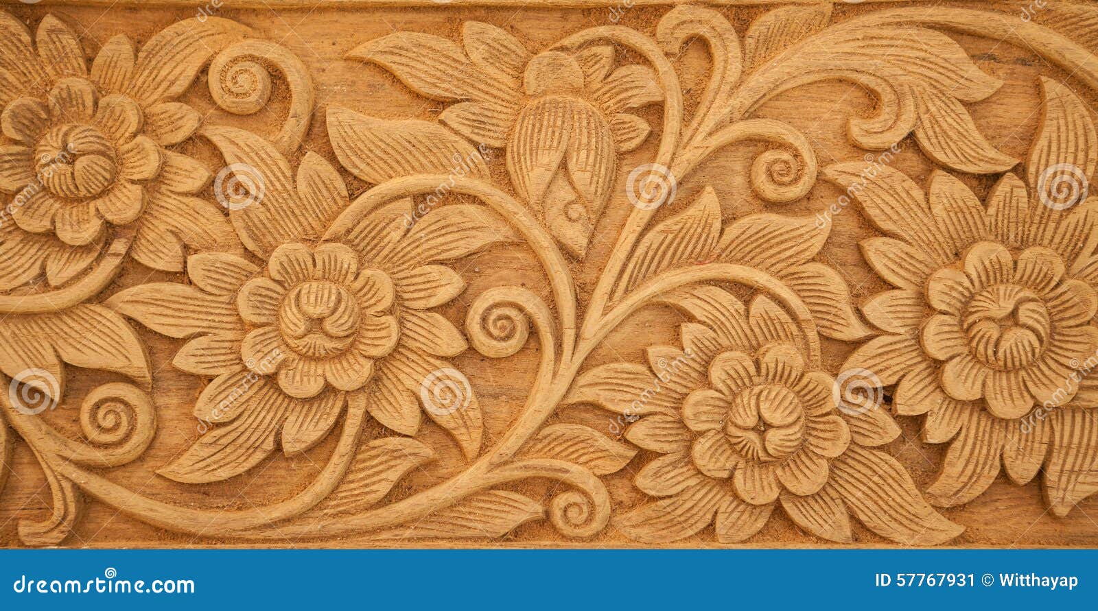 Flower carved on wood stock image. Image of antique, interior - 57767931
