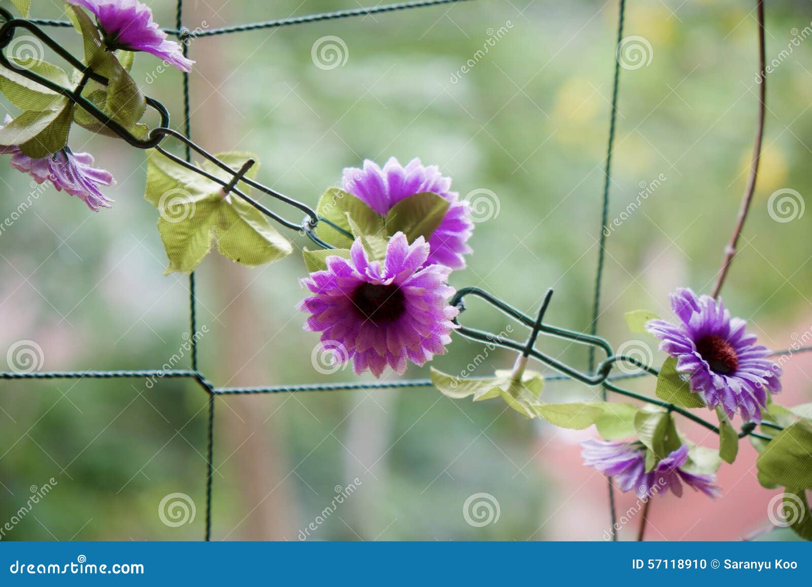 Flower chain stock photo. Image of purple, flowers, artificial - 57118910