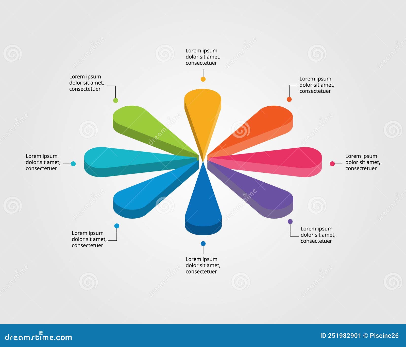 Flower Chart Template for Infographic for Presentation for 8 Element ...