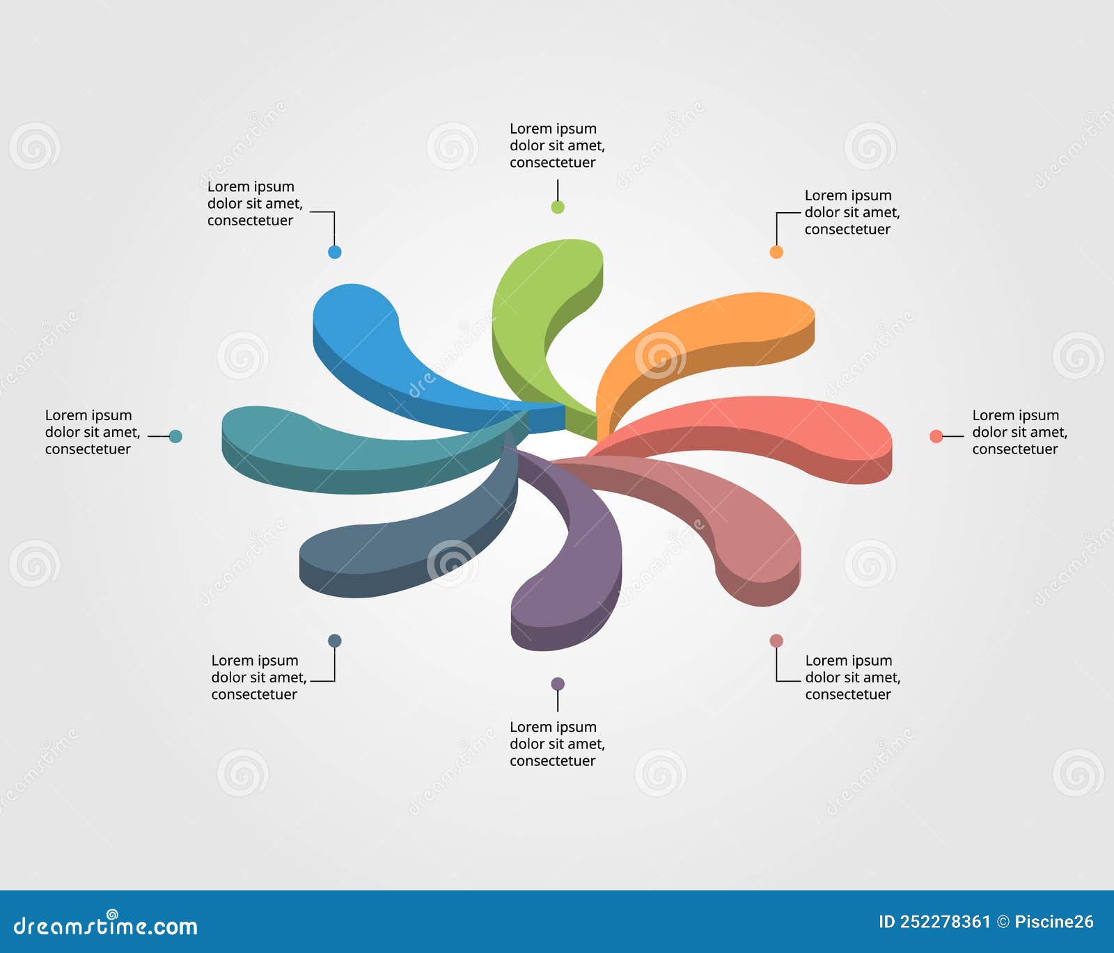 Flower Chart Template for Infographic for Presentation for 8 Element ...
