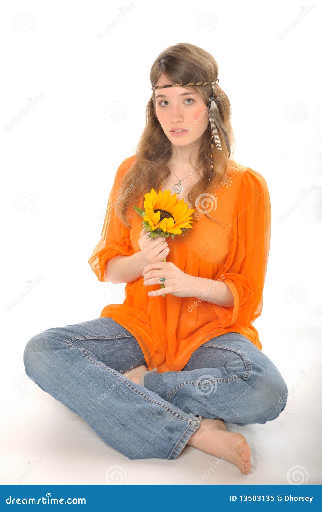 Flower child stock image. Image of headband, bright, sixties - 13503135
