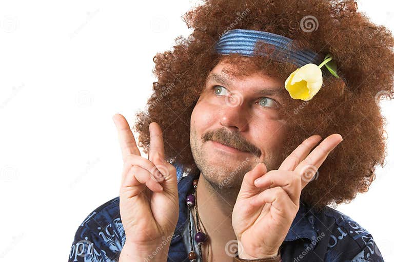 Flower child stock image. Image of afro, humor, artsy, character - 697713