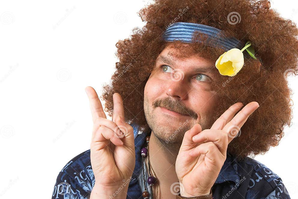 Flower child stock image. Image of afro, humor, artsy, character - 697713