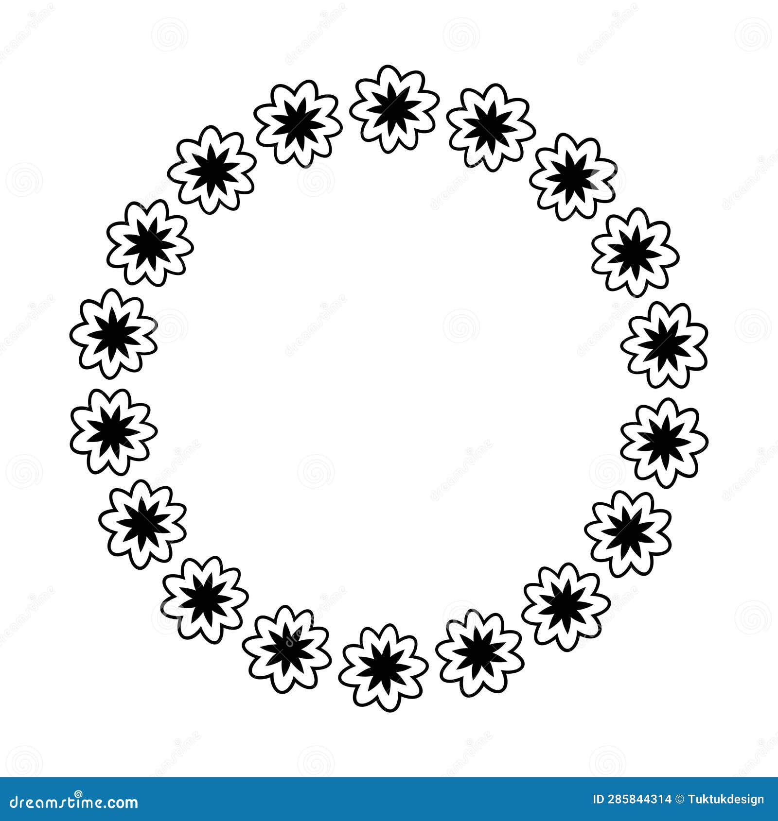 Flower Circle Border Design Rounded Floral Frame Ring for Decoration ...
