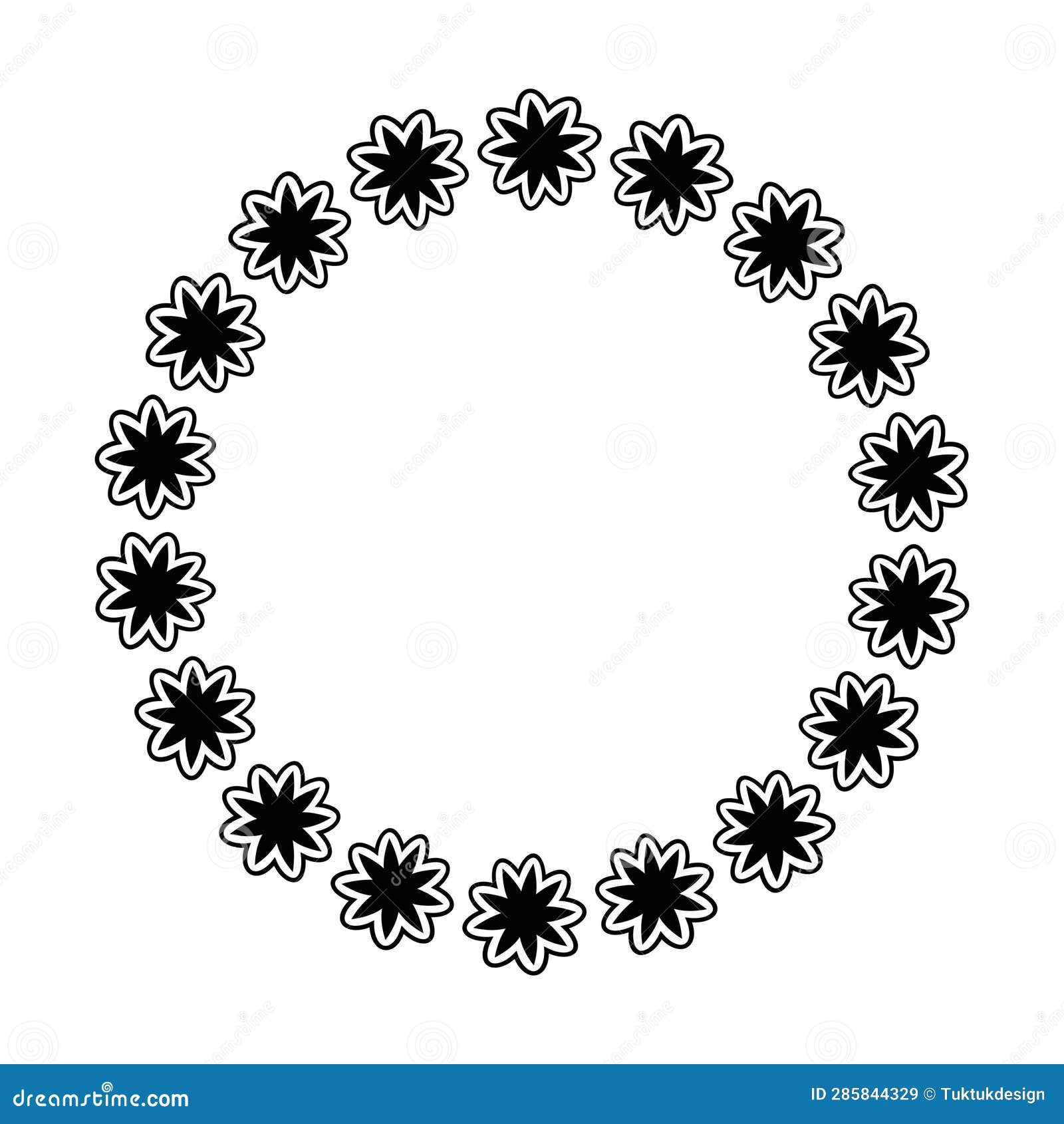 Flower Circle Border Design Rounded Floral Frame Ring for Decoration ...