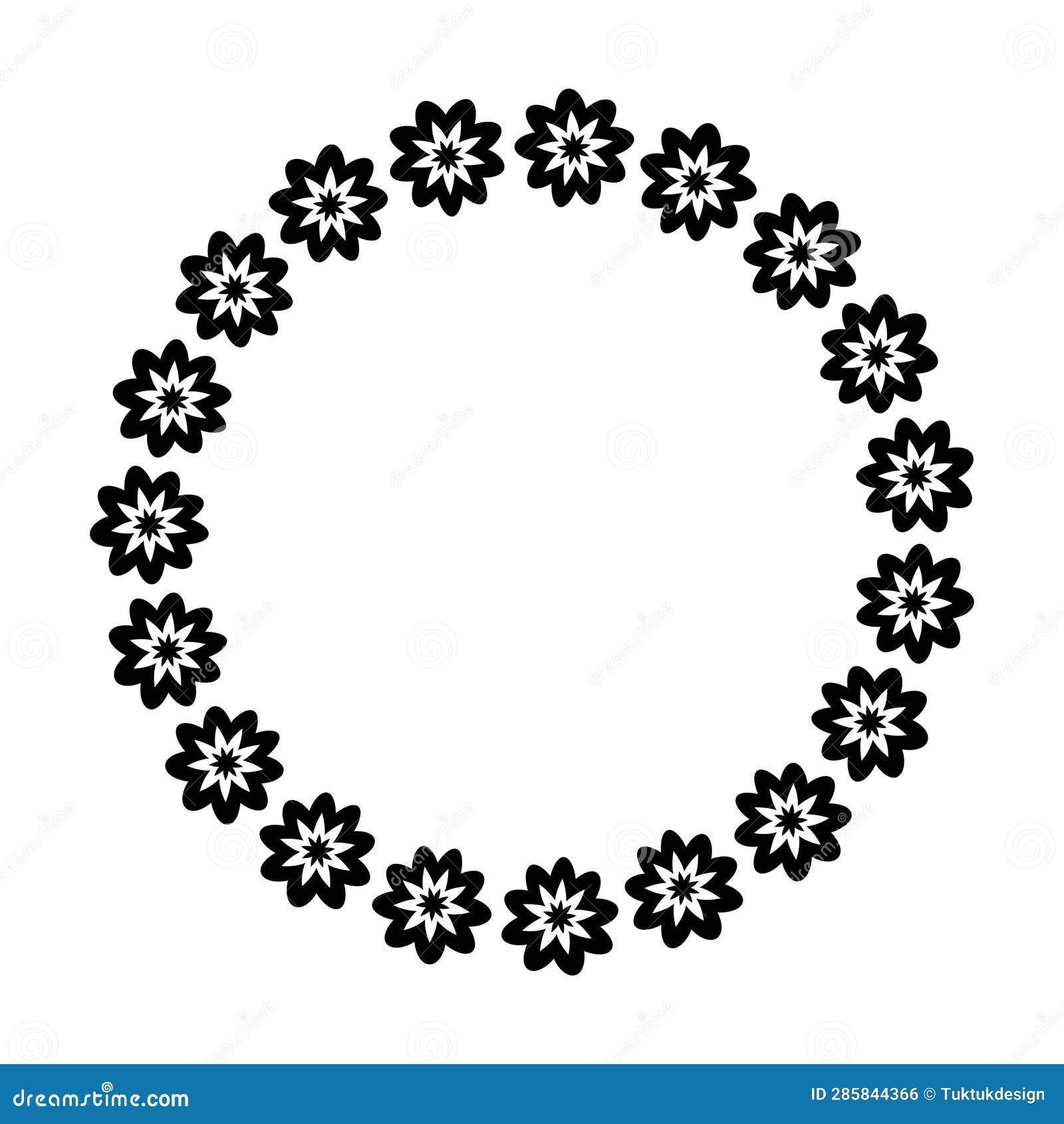 Flower Circle Border Design Rounded Floral Frame Ring for Decoration ...