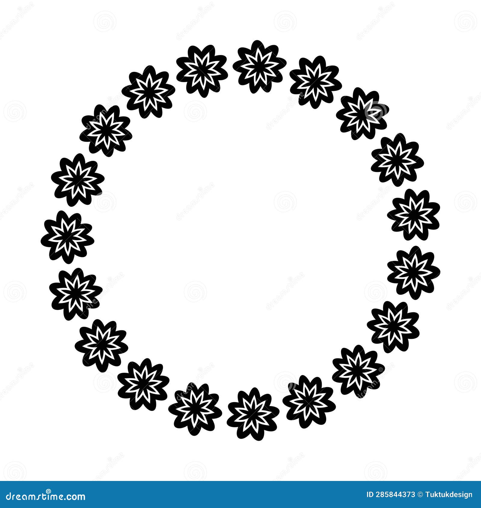 Flower Circle Border Design Rounded Floral Frame Ring for Decoration ...