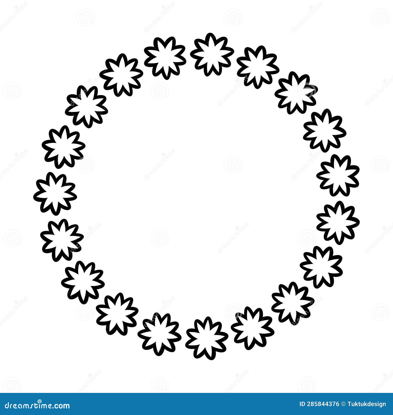 Flower Circle Border Design Rounded Floral Frame Ring for Decoration ...