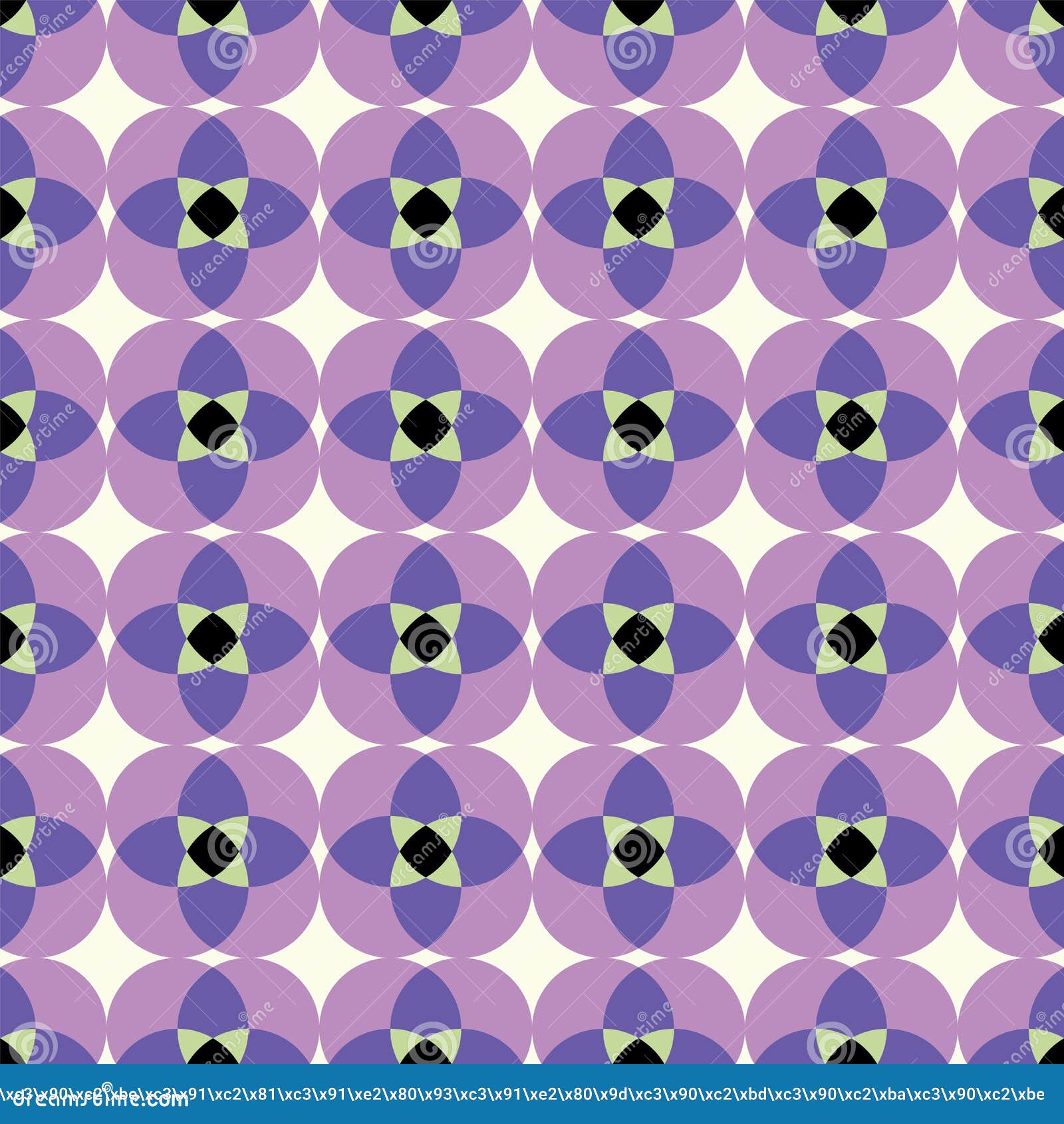 Flower Circle Geometric Seamless Pattern. Brutalist Shapes and Elements ...