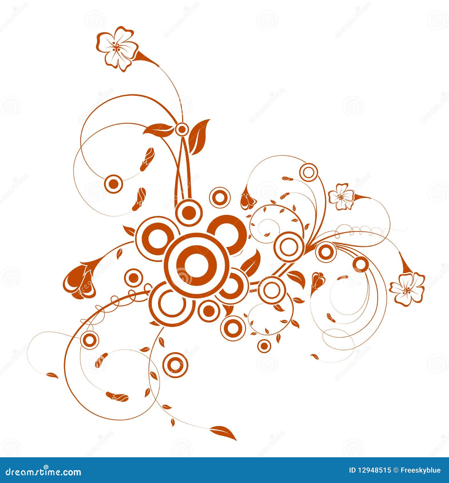 Flower and circle pattern stock illustration. Illustration of backdrop ...