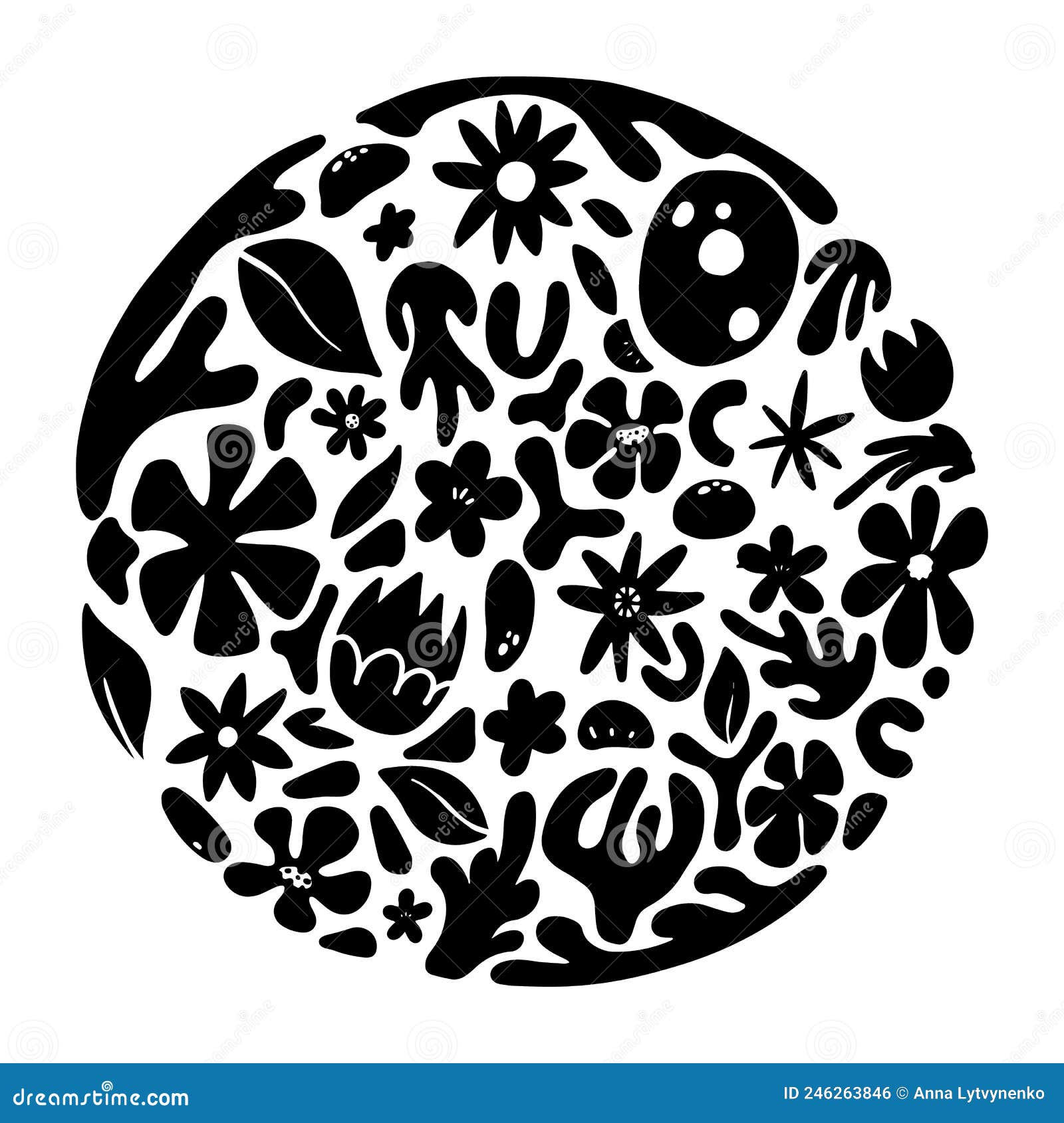 Flower Circle Pattern in Modern Style Vector Illustration Stock Vector ...