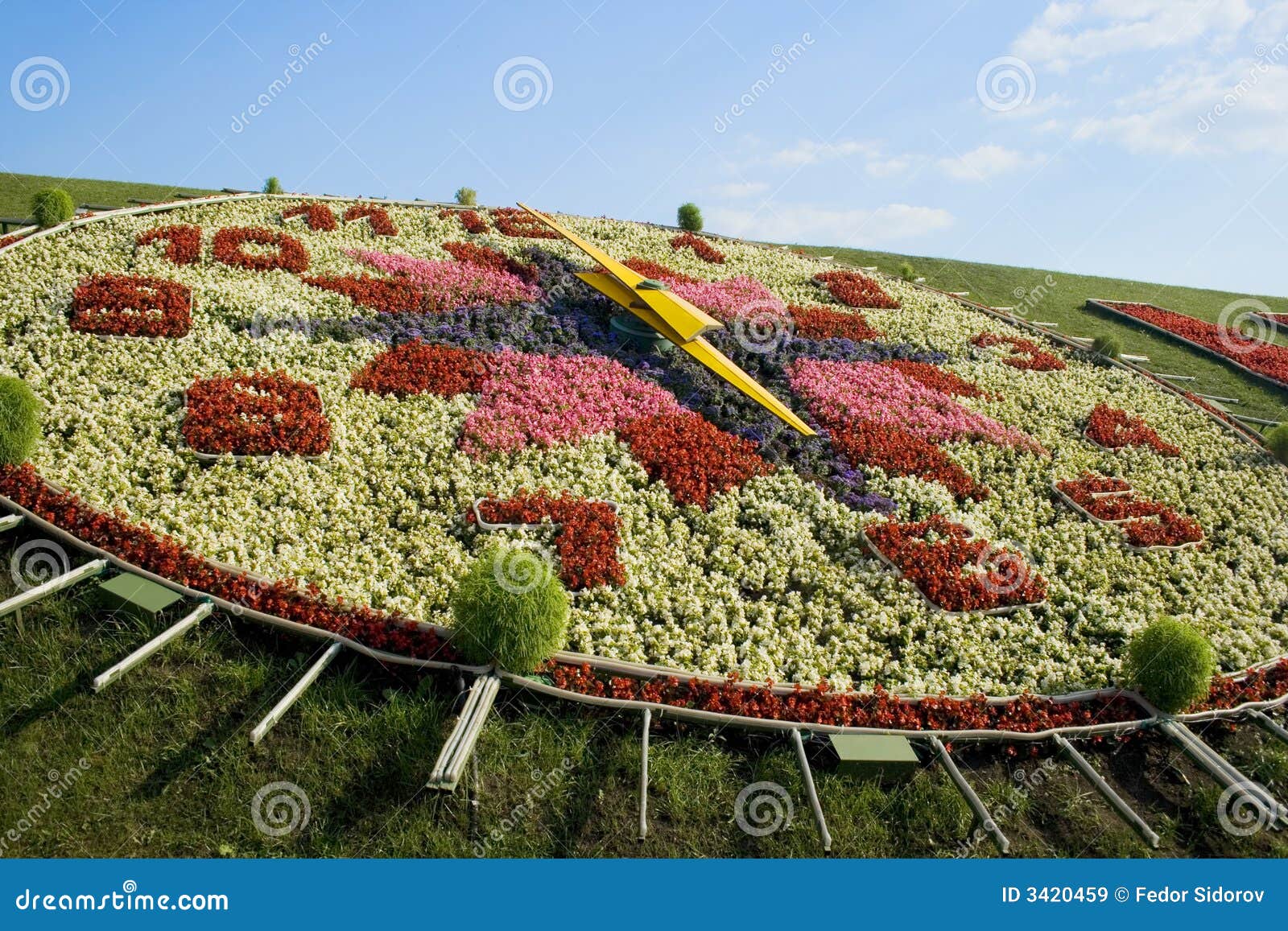 Flower clock 3 stock image. Image of leaf, nature, arrows - 3420459