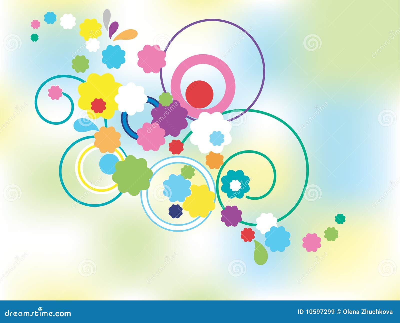 Flower cluster stock vector. Illustration of curve, green - 10597299