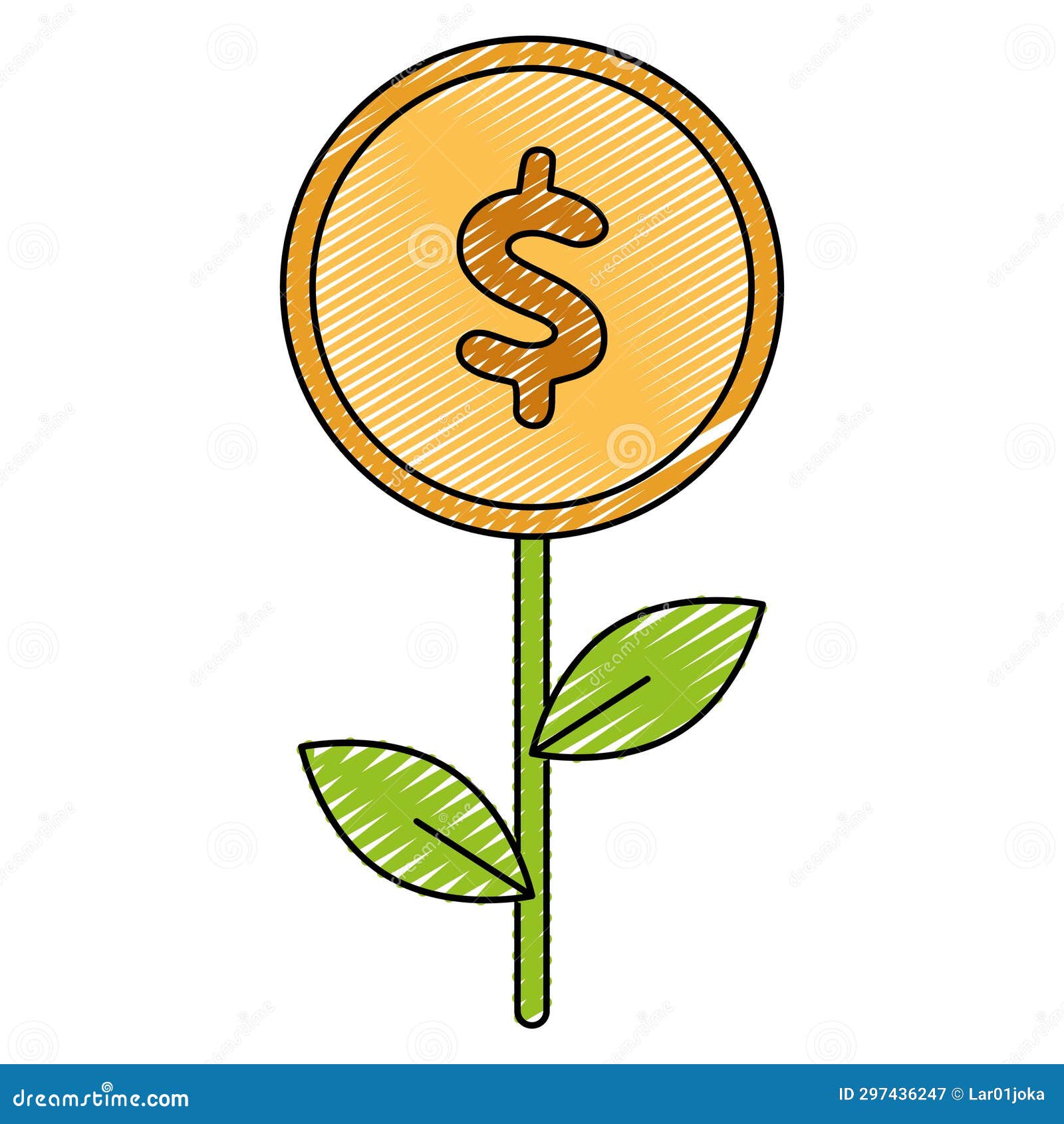 Flower with a Coin Shape Finance Icon Vector Stock Vector ...