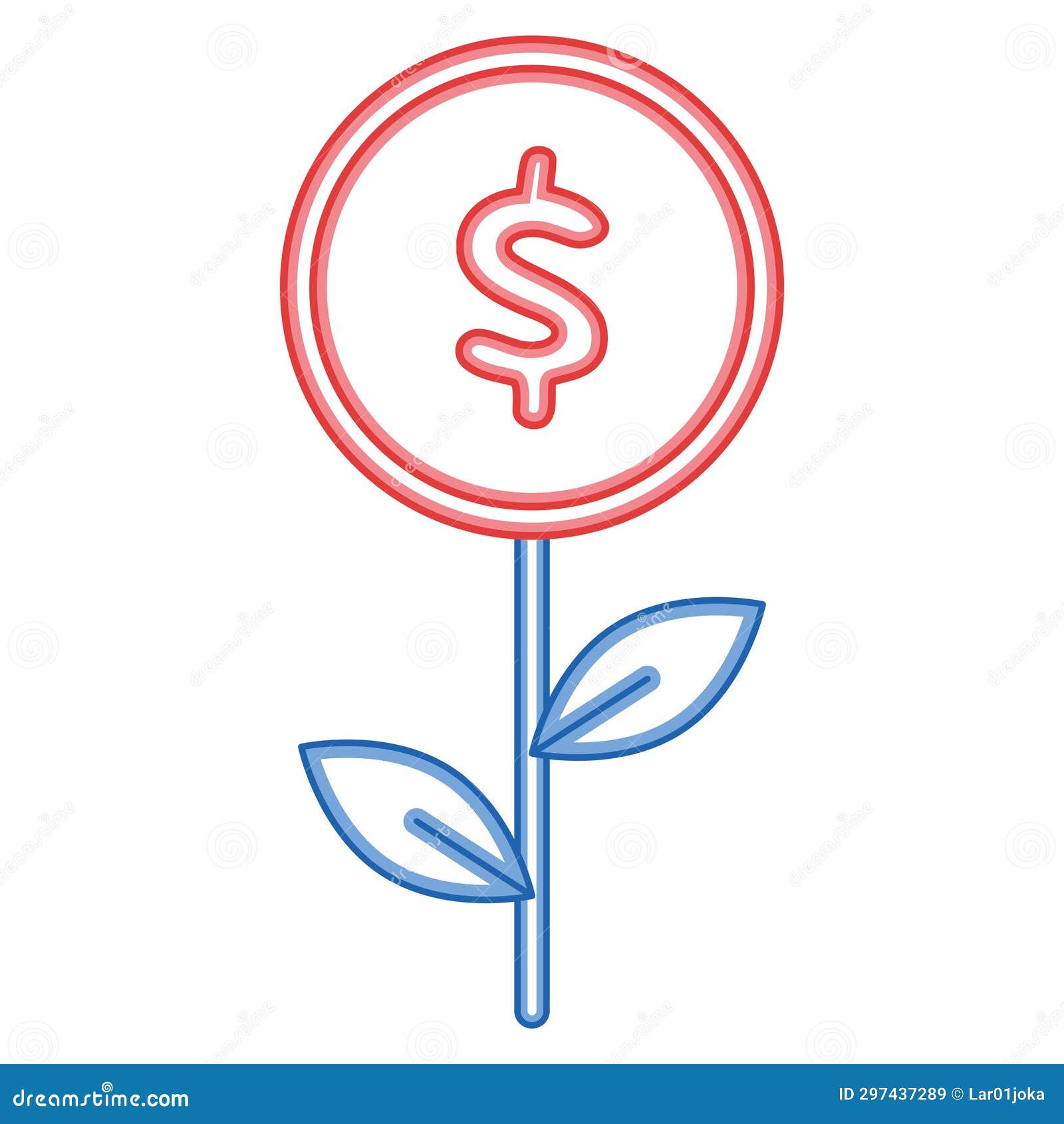 Flower with a Coin Shape Finance Icon Vector Stock Illustration ...
