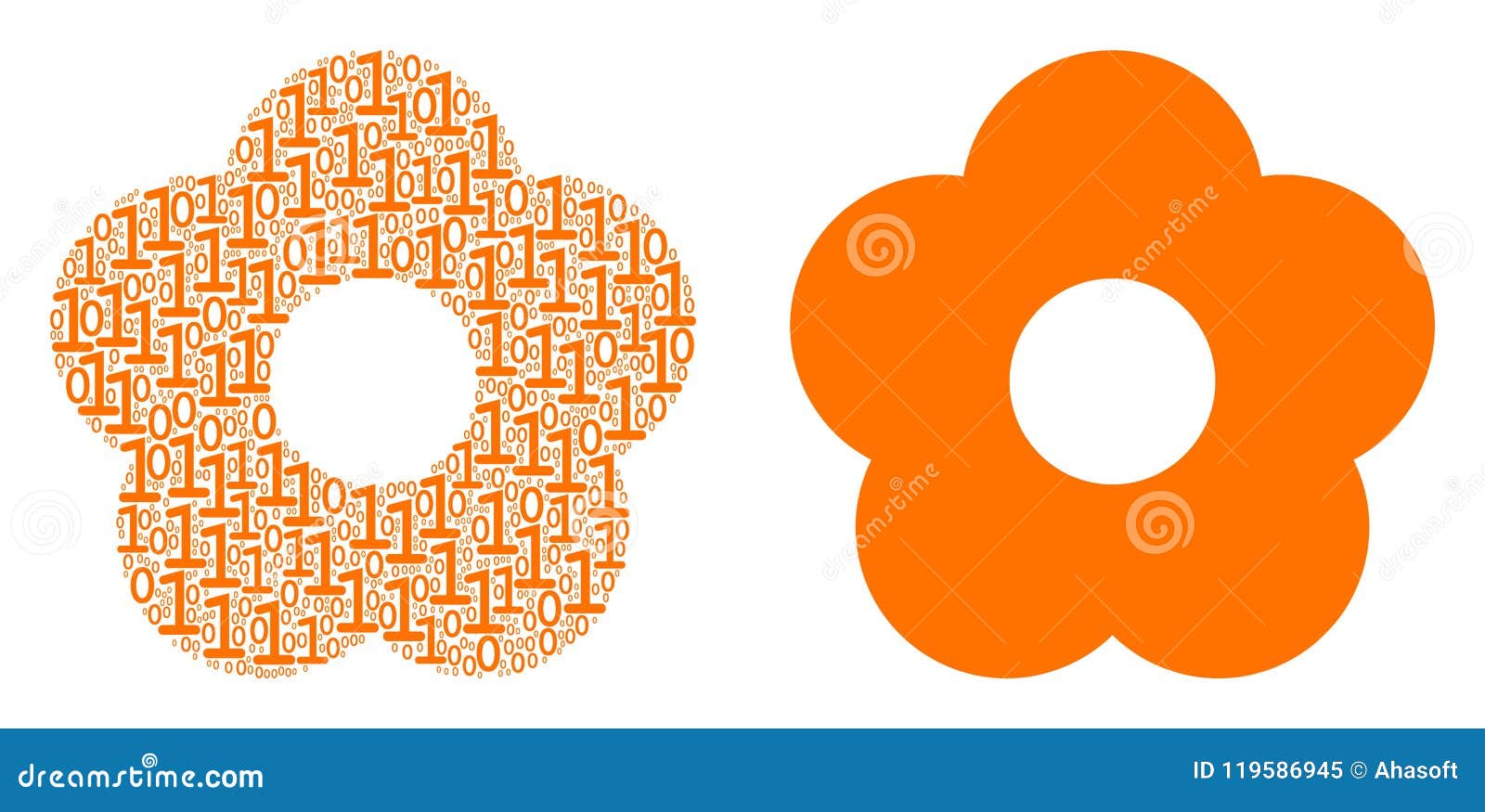 Flower Collage of Binary Digits Stock Vector - Illustration of ...