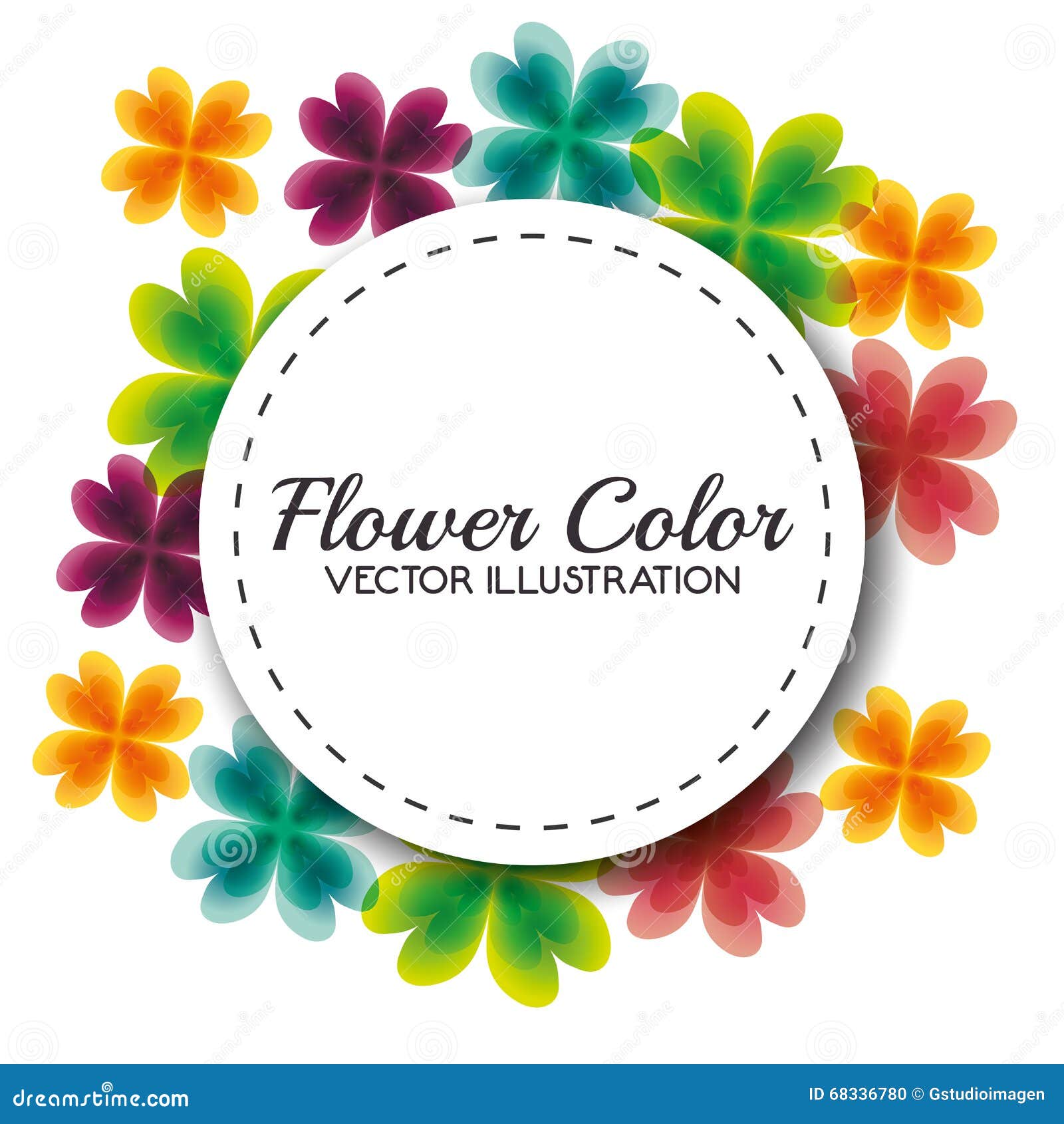 Flower color design stock illustration. Illustration of petals - 68336780