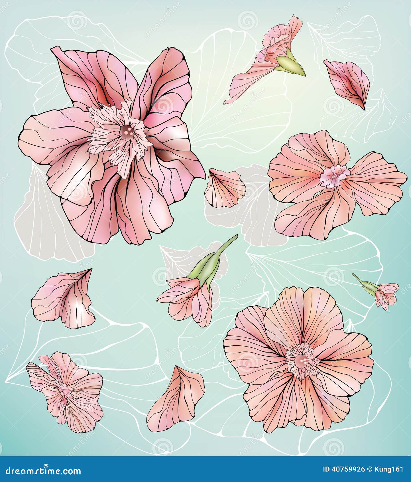 Flower color stock vector. Illustration of vector, color - 40759926