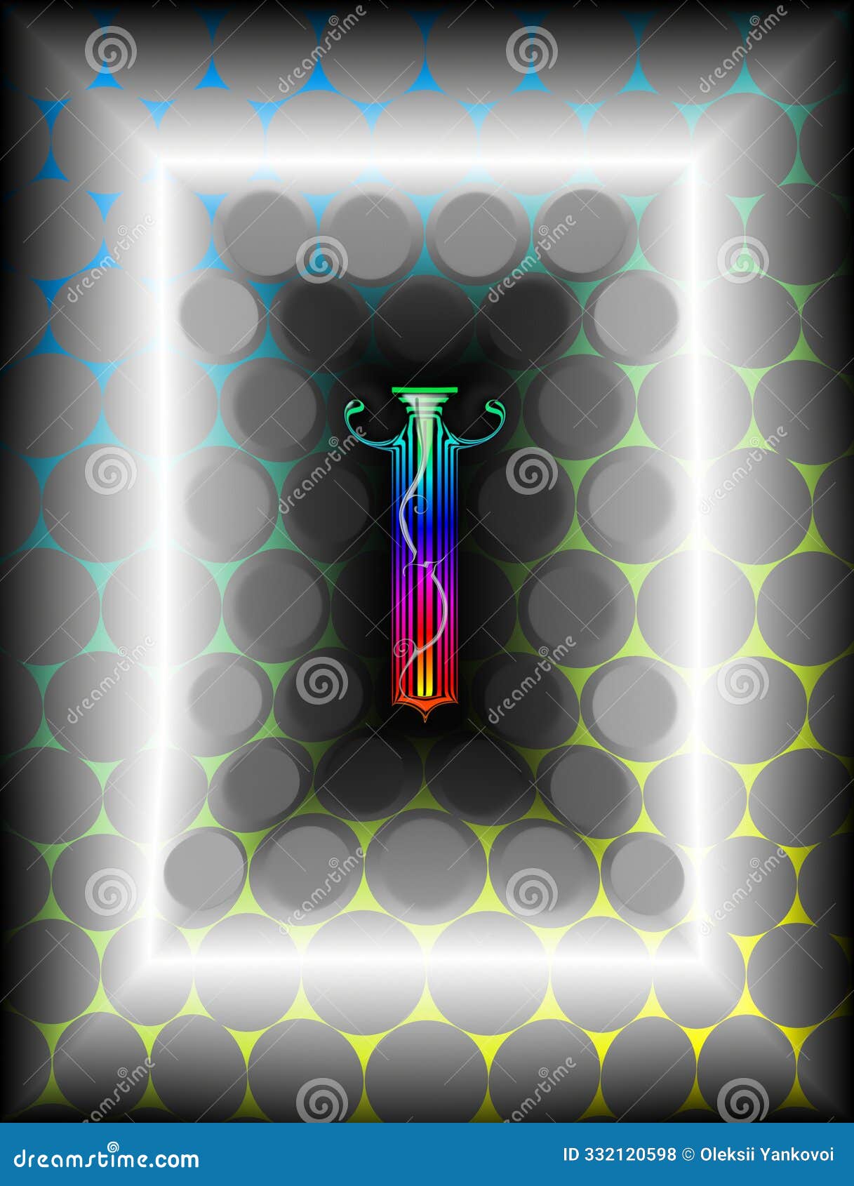 A Flower Column with a Sprout Depicted on it. Stock Illustration ...