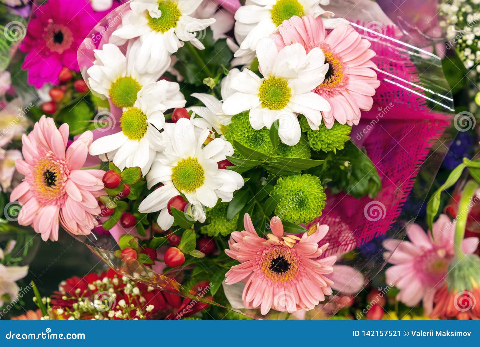 Flower Composition from Different Types of Flowers Stock Image - Image ...