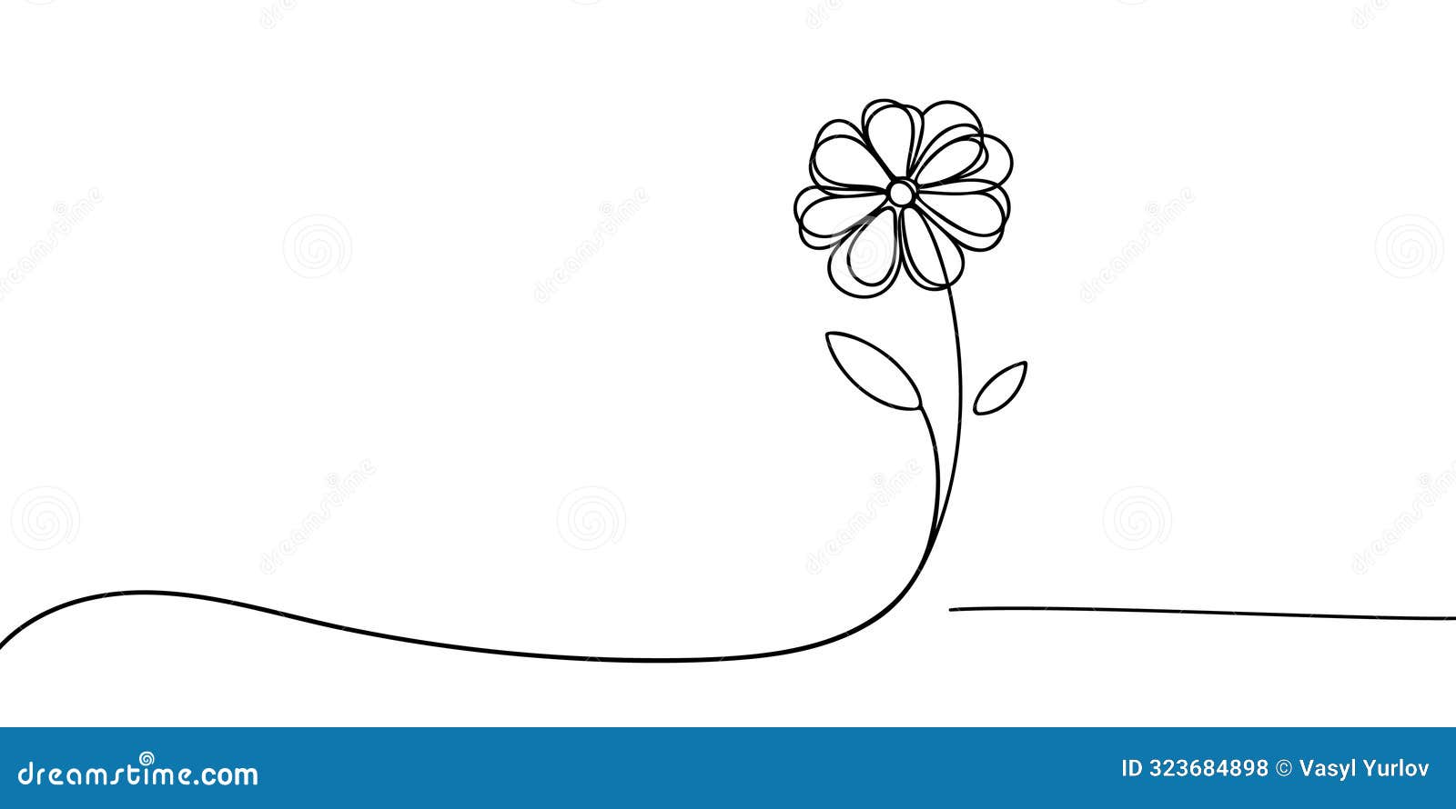 The Flower Continuous One Line Drawing. Vector Illustration Stock ...
