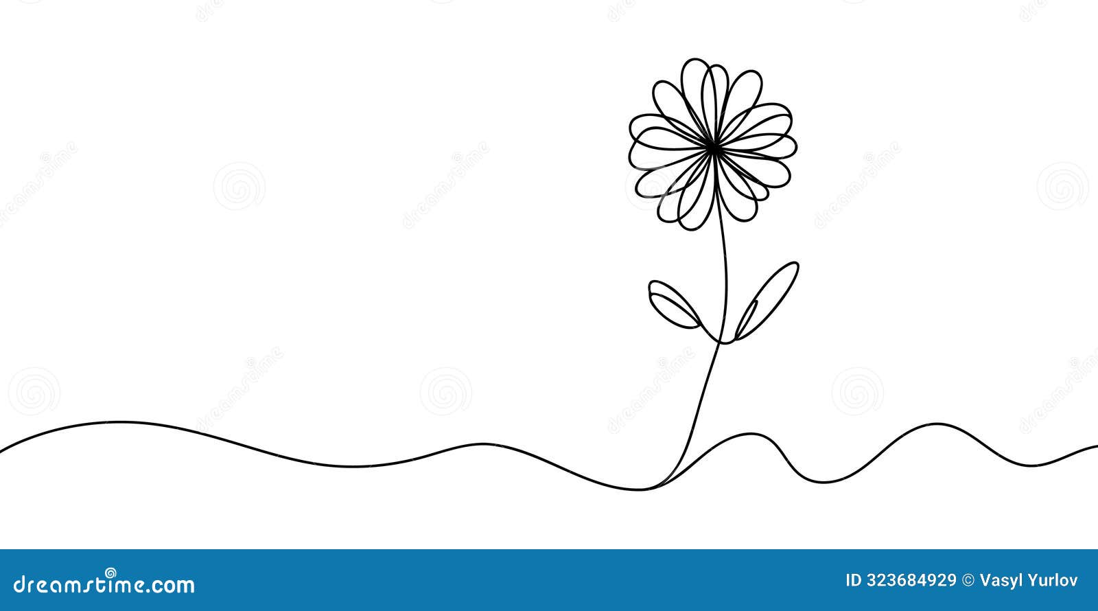 The Flower Continuous One Line Drawing. Vector Illustration Stock ...