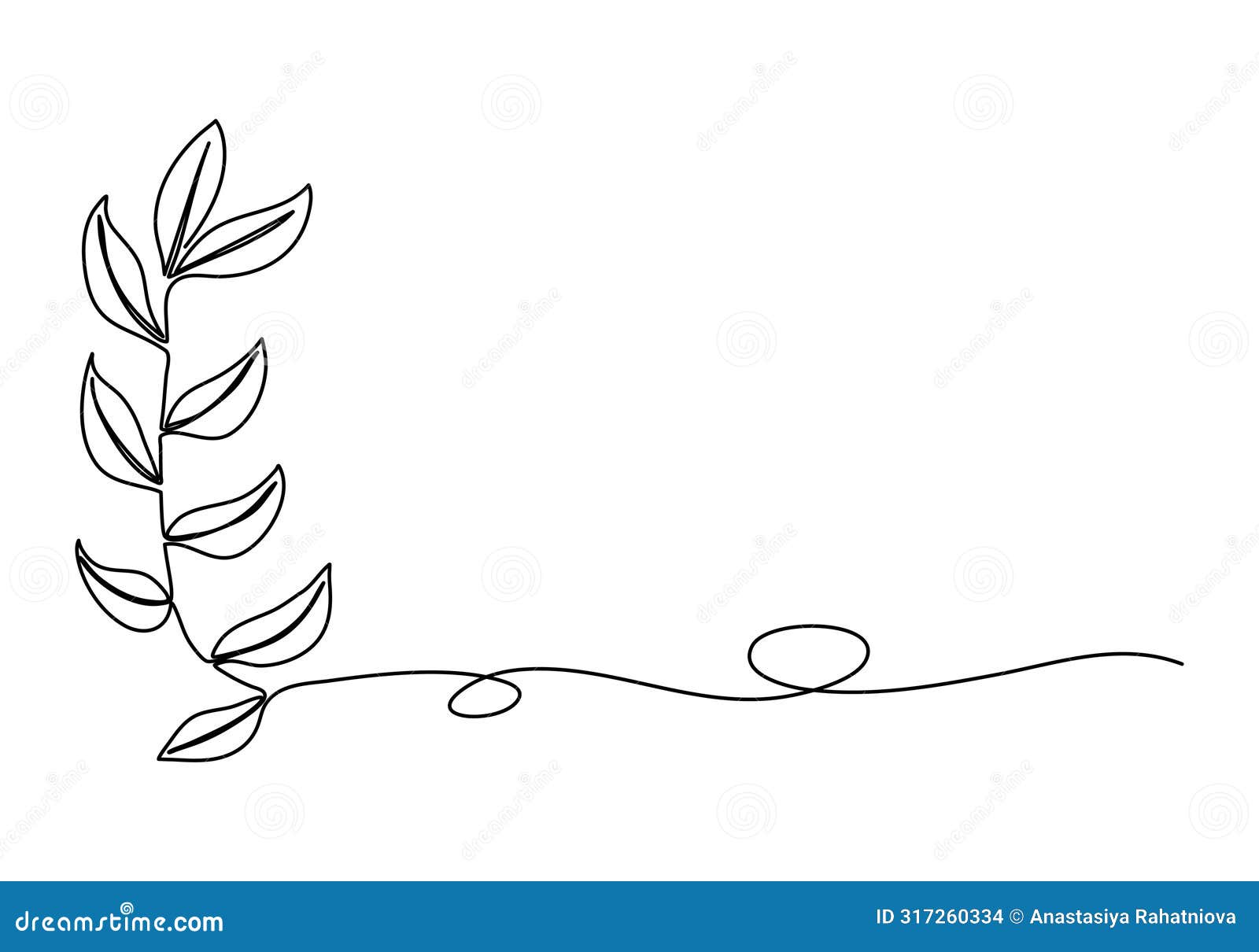 Flower Corner Frame, One Line Drawing Vector Illustration Stock Vector ...