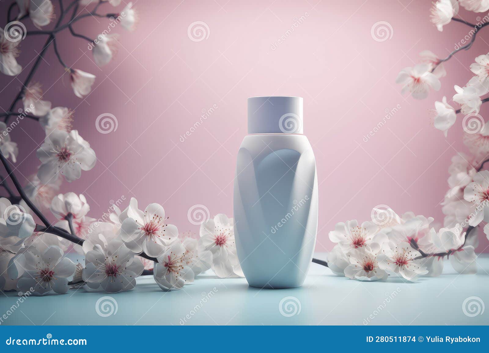 Flower Cosmetic Mockup. Generate Ai Stock Illustration - Illustration ...