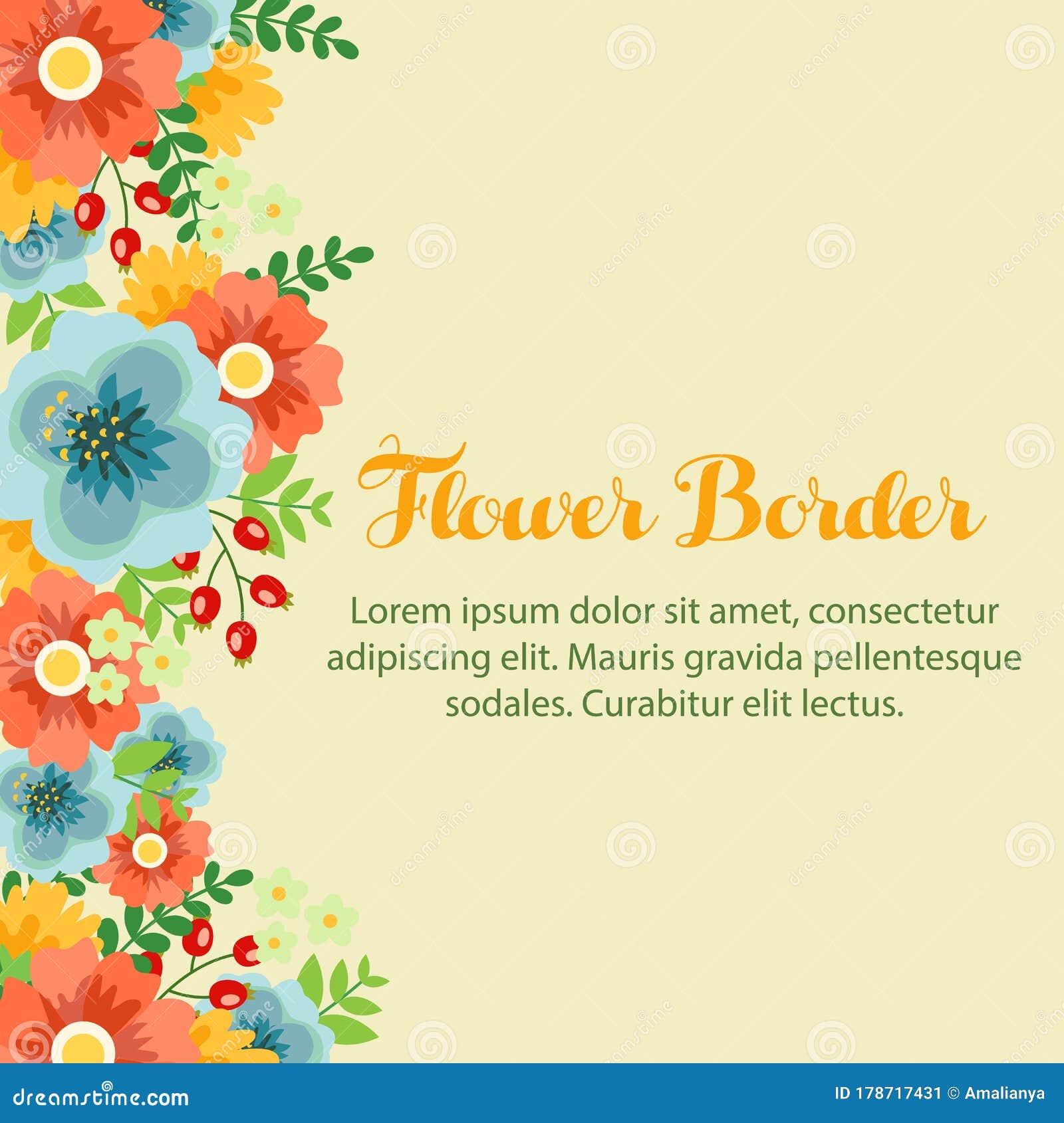 Flower cute border stock vector. Illustration of aloha - 178717431