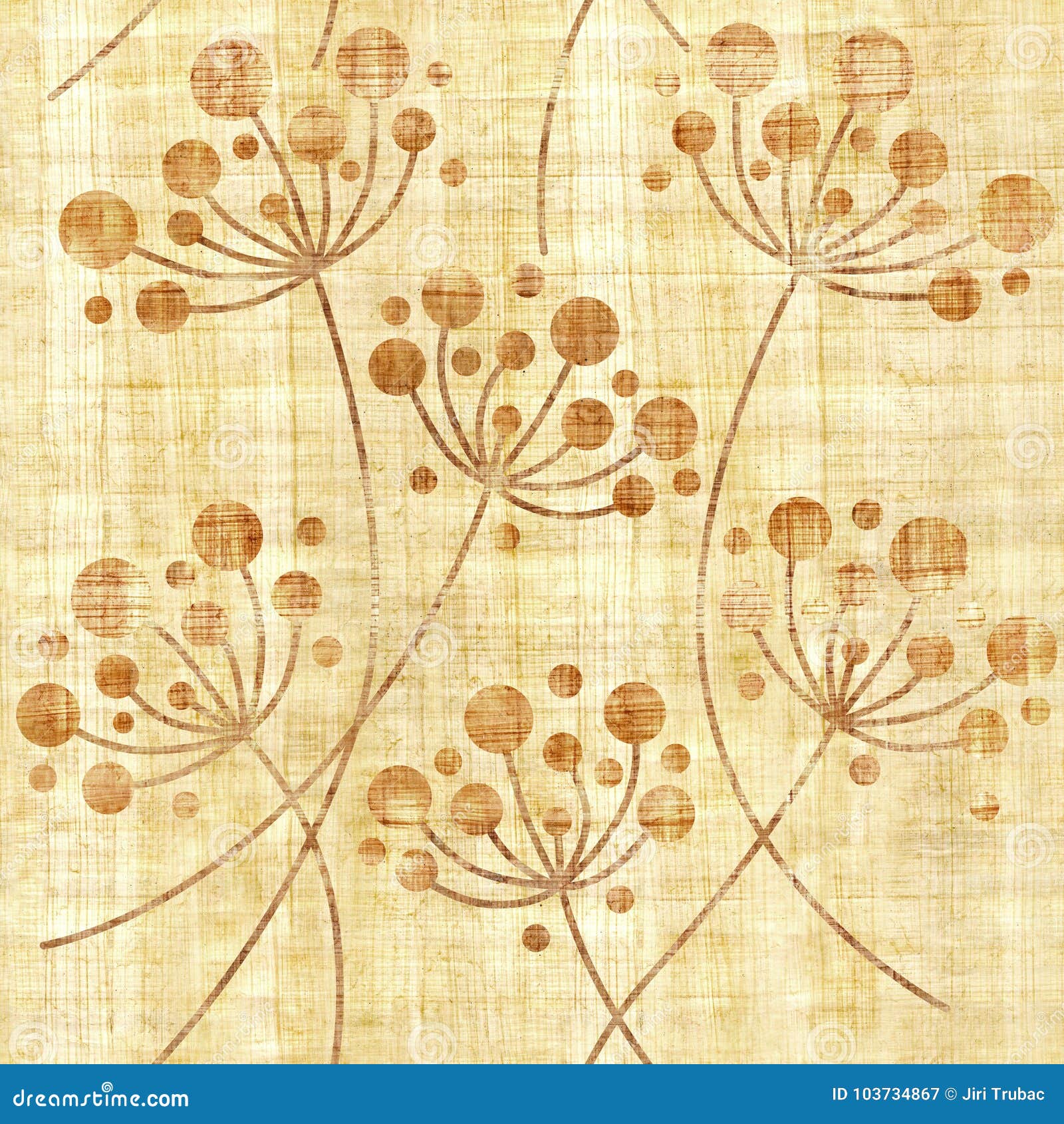 Flower Dandelions - Seamless Background - Papyrus Texture Stock ...
