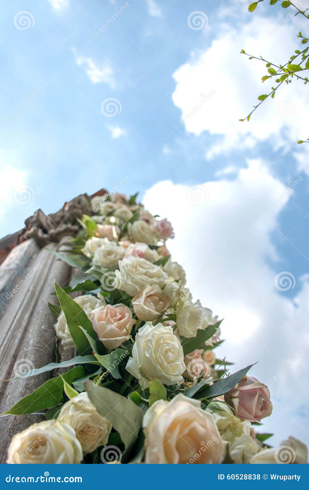 Flower decor column stock photo. Image of arch, white - 60528838
